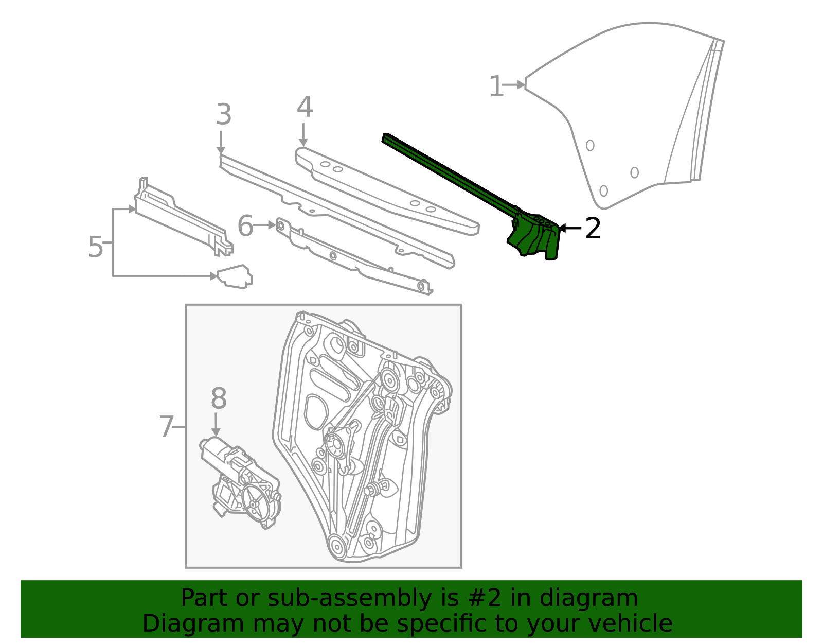 13402212 - Driver Side Quarter Window Sealing Strip 2016-2019 Buick ...