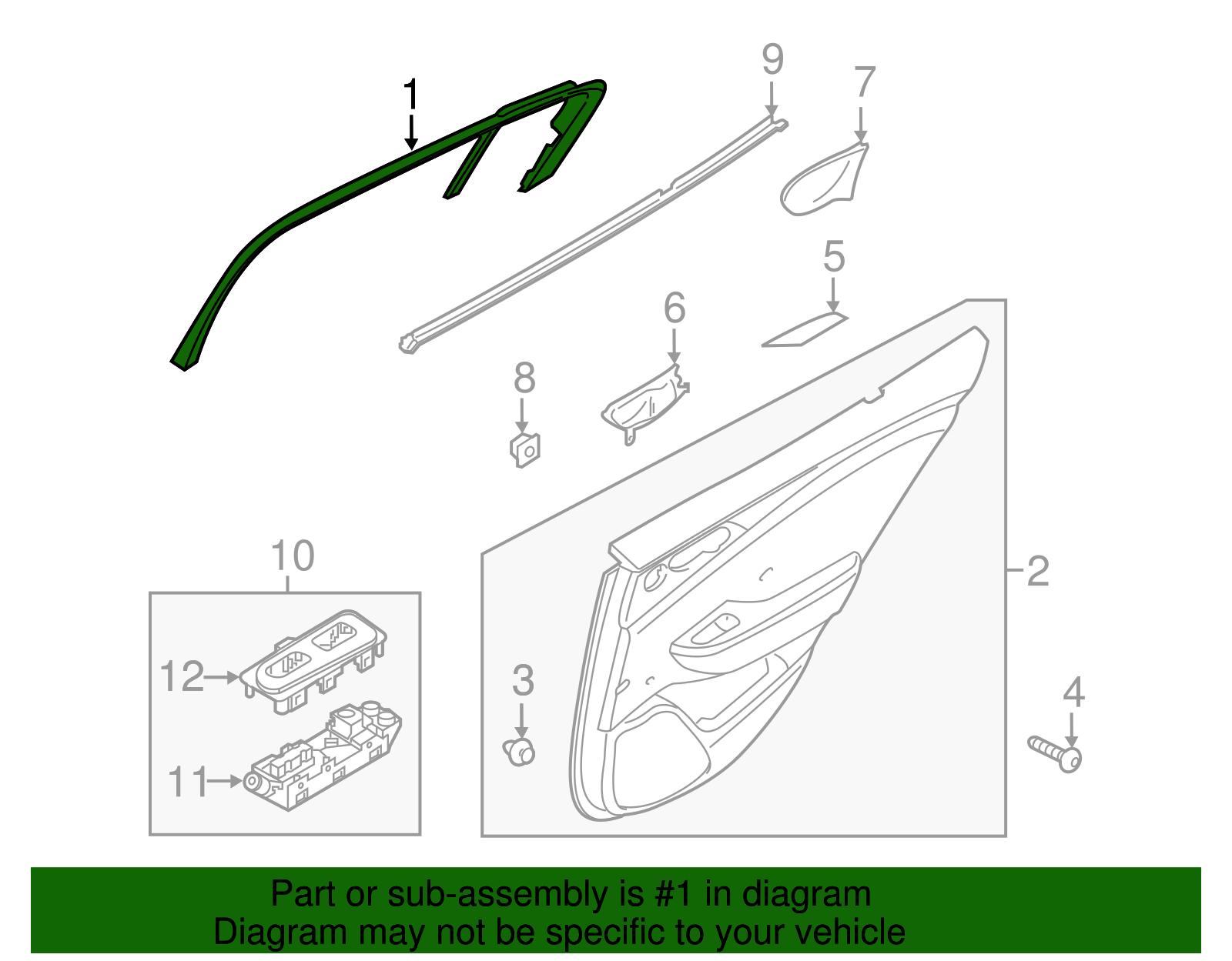 83920-J5000 - Kia Window Trim 2018-2023 Kia Stinger | Performance Auto ...