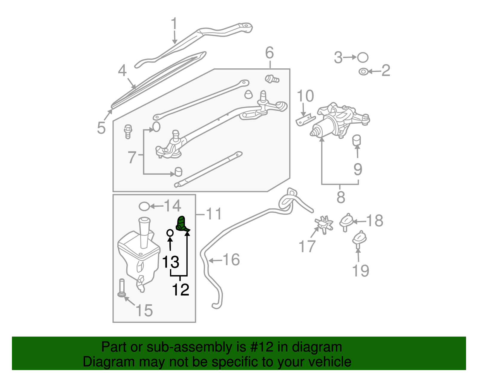 28920-1E400 - 1993-2007 Nissan - Washer Pump | Anicra Nissan Parts