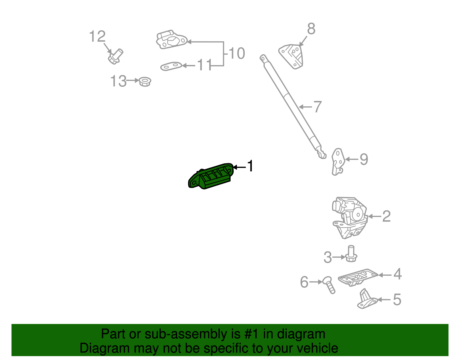 2018-2022 Toyota C-HR Lift Gate Switch 84840-F4010 | Toyota Parts Center