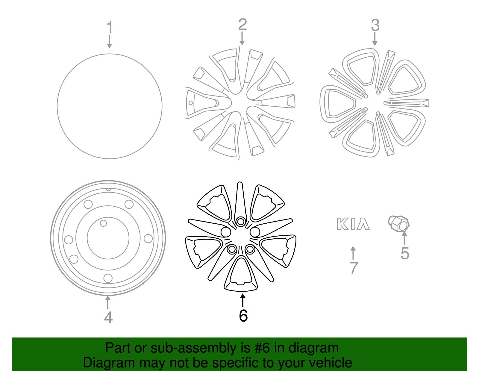 2014-2018 Kia | Wheel Cover | 52960-A7000 | Kia Auto Parts