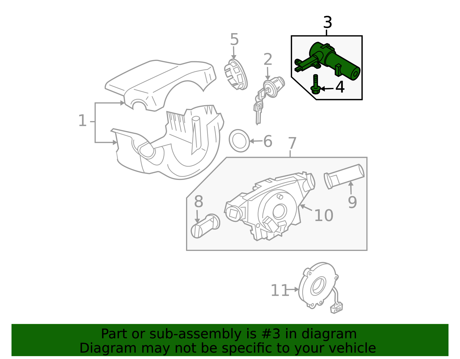 D8701-5Z000 - High-Quality Steering Column Lock for 2005-2008 Nissan ...