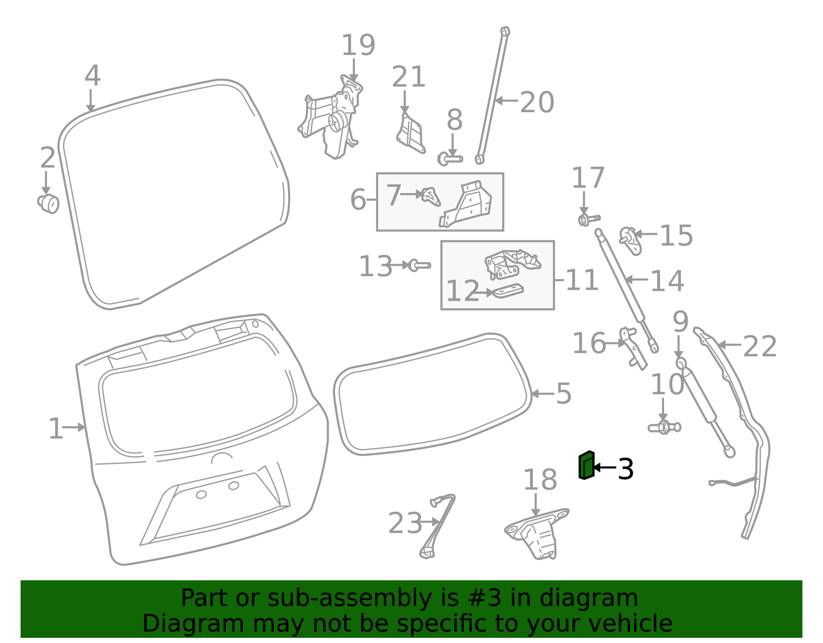 75129-48010 - Lift-Gate Stop Bumper Longo Toyota Parts