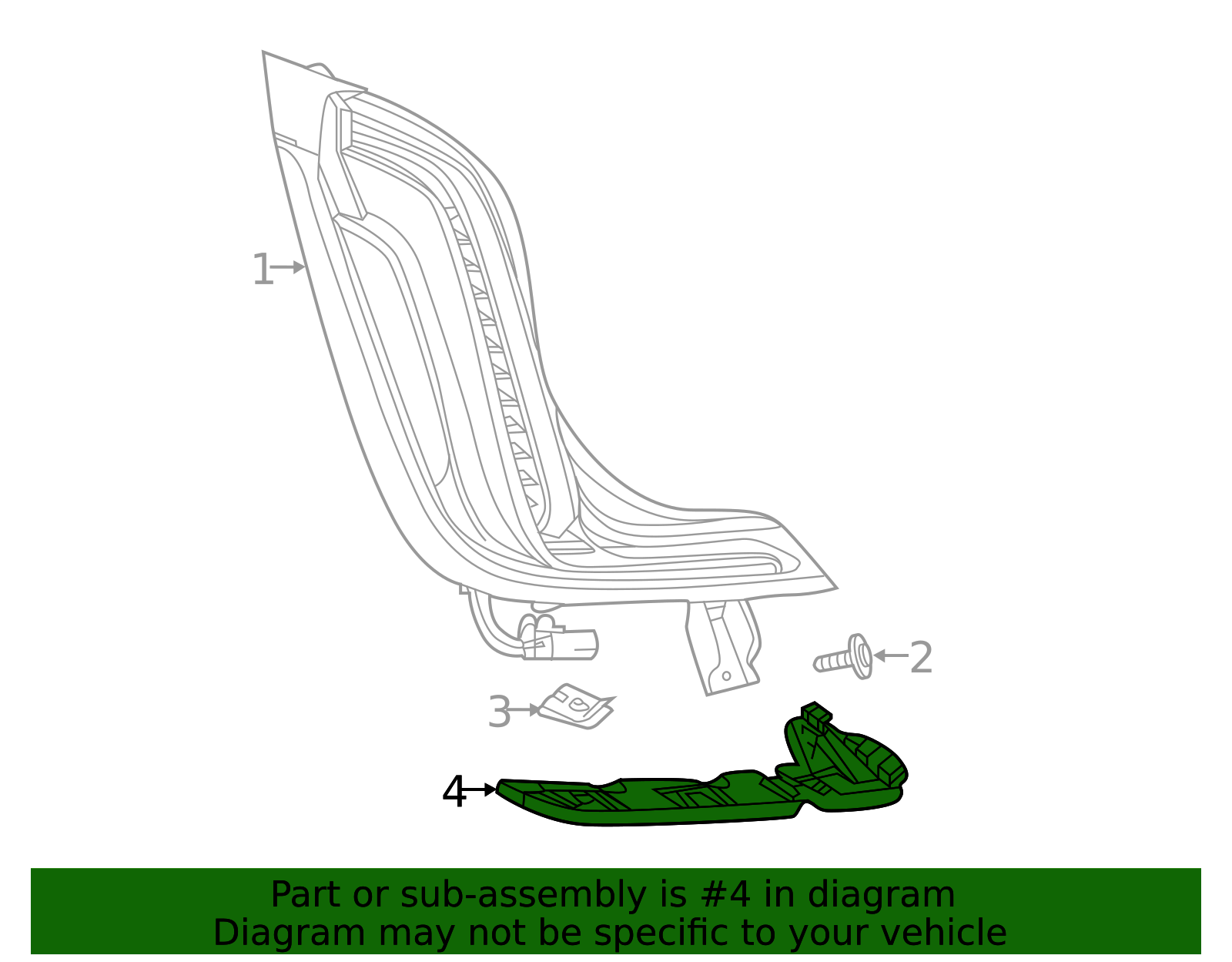 2018-2019 Cadillac XTS Tail Lamp Assembly Lower Bracket 84419165 ...