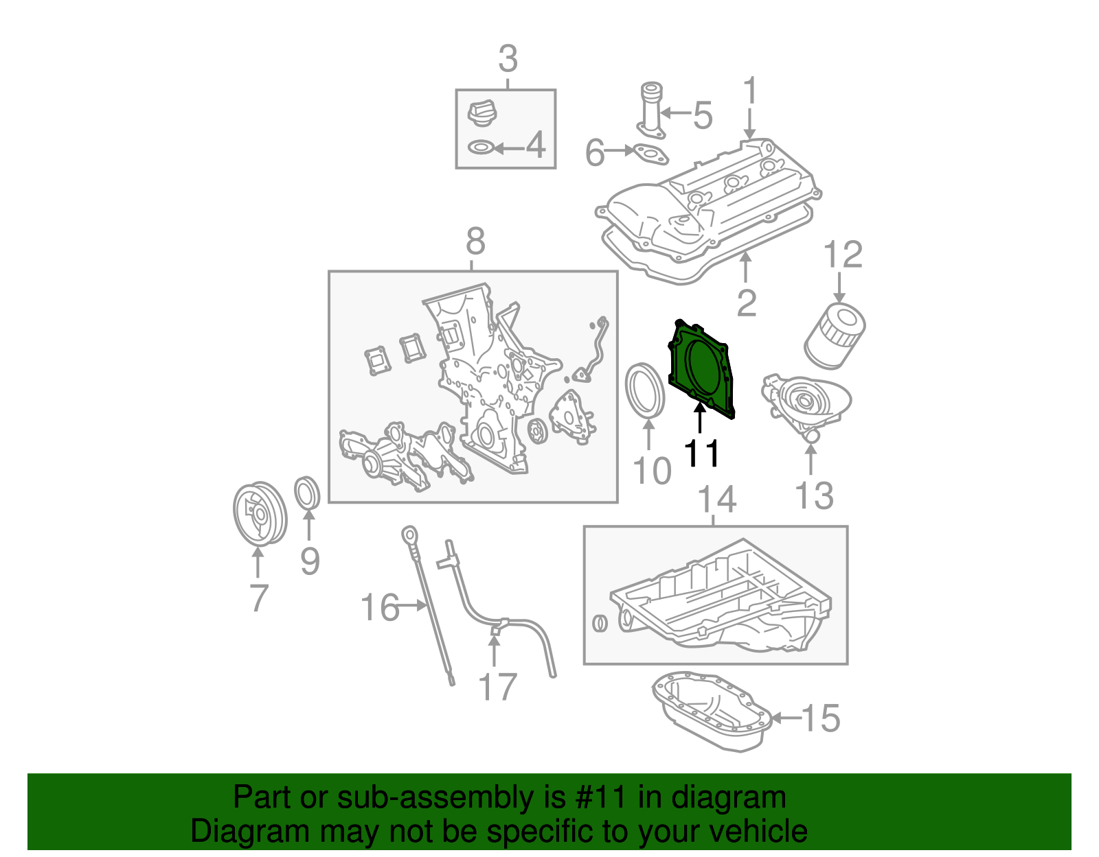 11381-31010 - Rear Main Seal Retainer 2003-2024 Toyota | Longo Toyota Parts