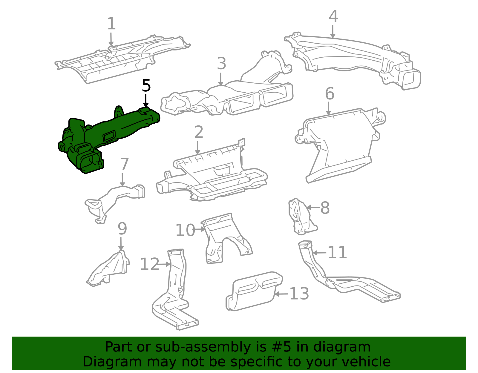 2010-2015 Toyota Defroster Duct 55845-47040 | MotorMotor