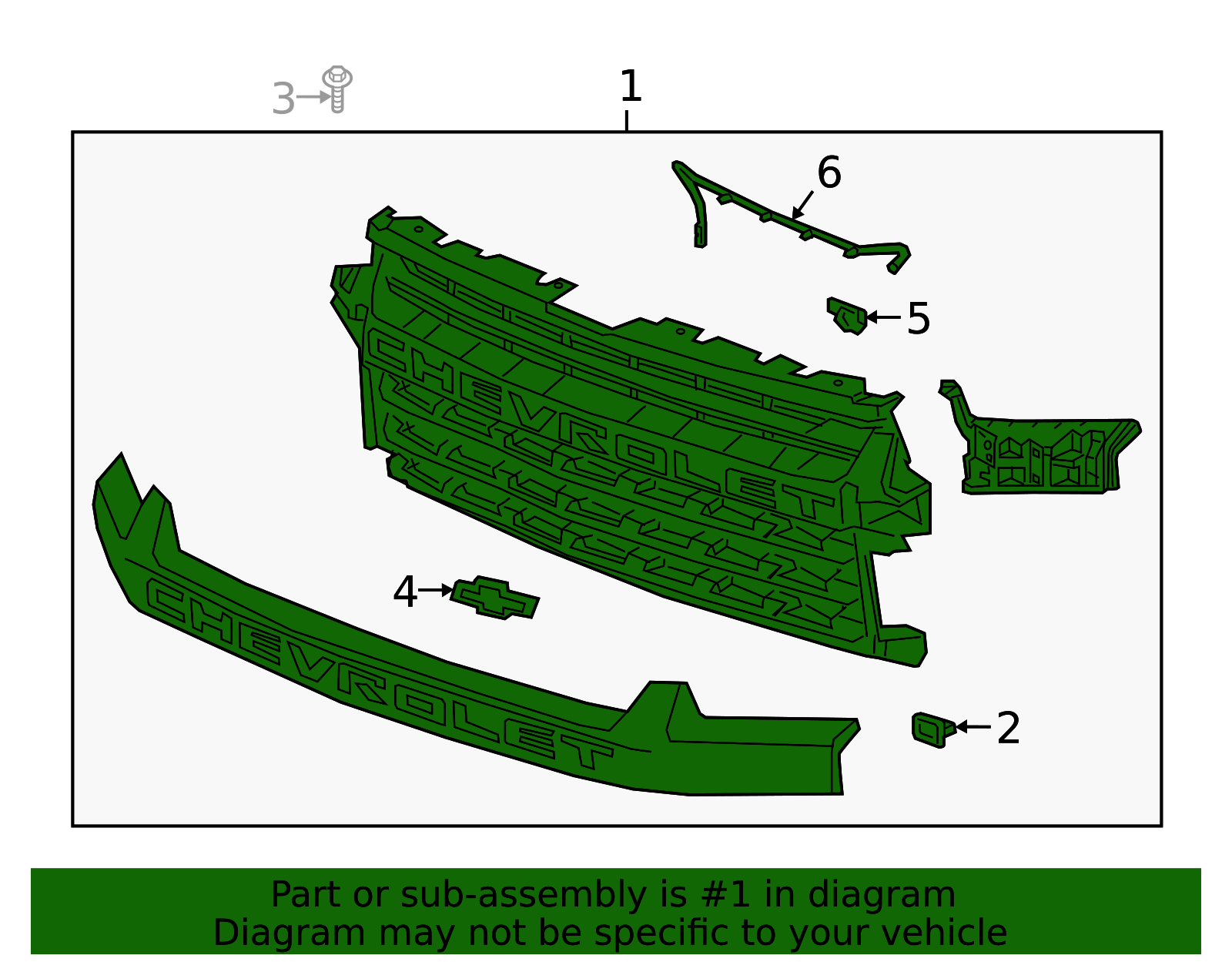 2020-2023 Chevrolet Front Grille (Black) 84670280 GM | GMPartsDirect.com