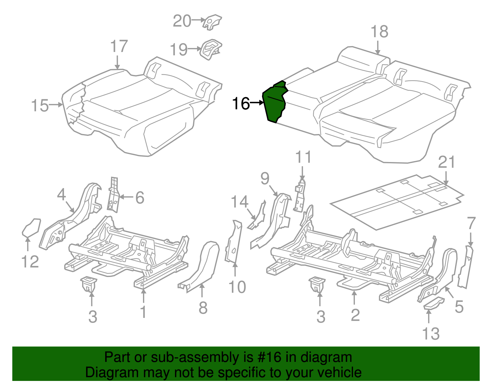 80A-885-375-G - Seat Cushion Pad 2018-2025 Audi | Audi OEM Parts Guy