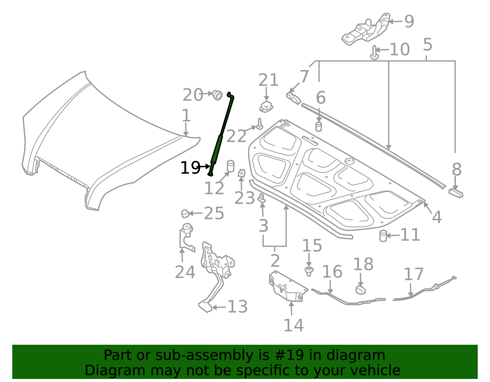 Genuine Support Rod for 2005-2009 Hyundai Tucson | Part# 81170-2E000 ...
