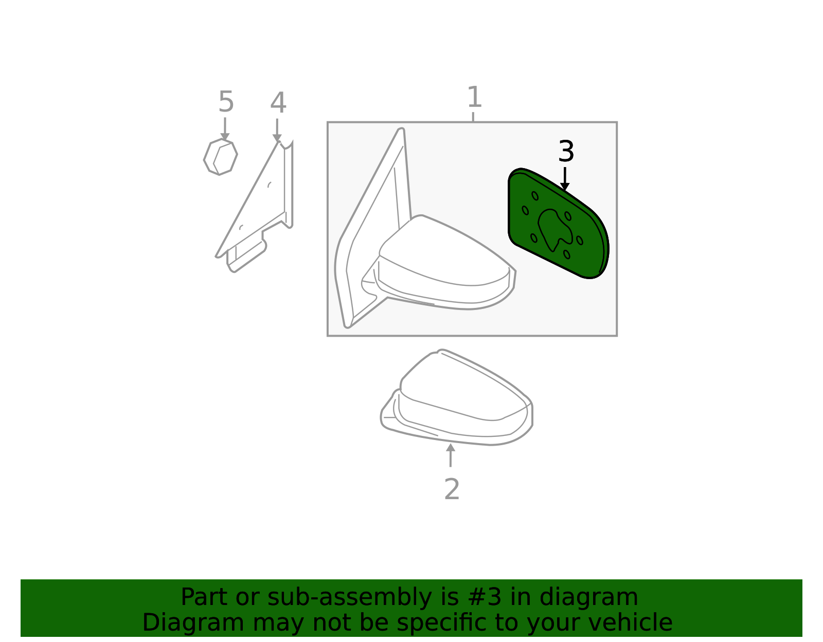 2007-2012 Nissan Sentra Mirror Glass 96302-ET04E | Bill Kay Nissan Parts