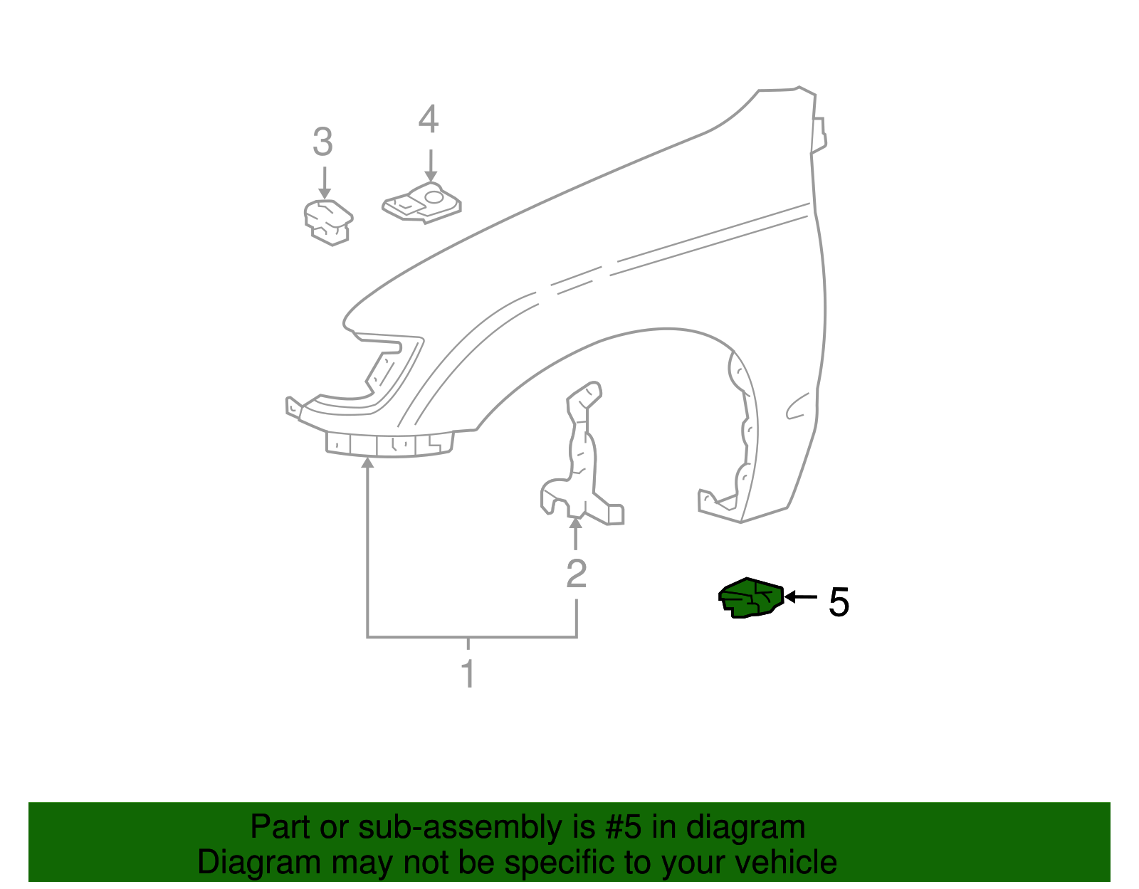 Genuine Toyota Fender Spacer part# 53878-34010 for 1993-2004 Toyota ...