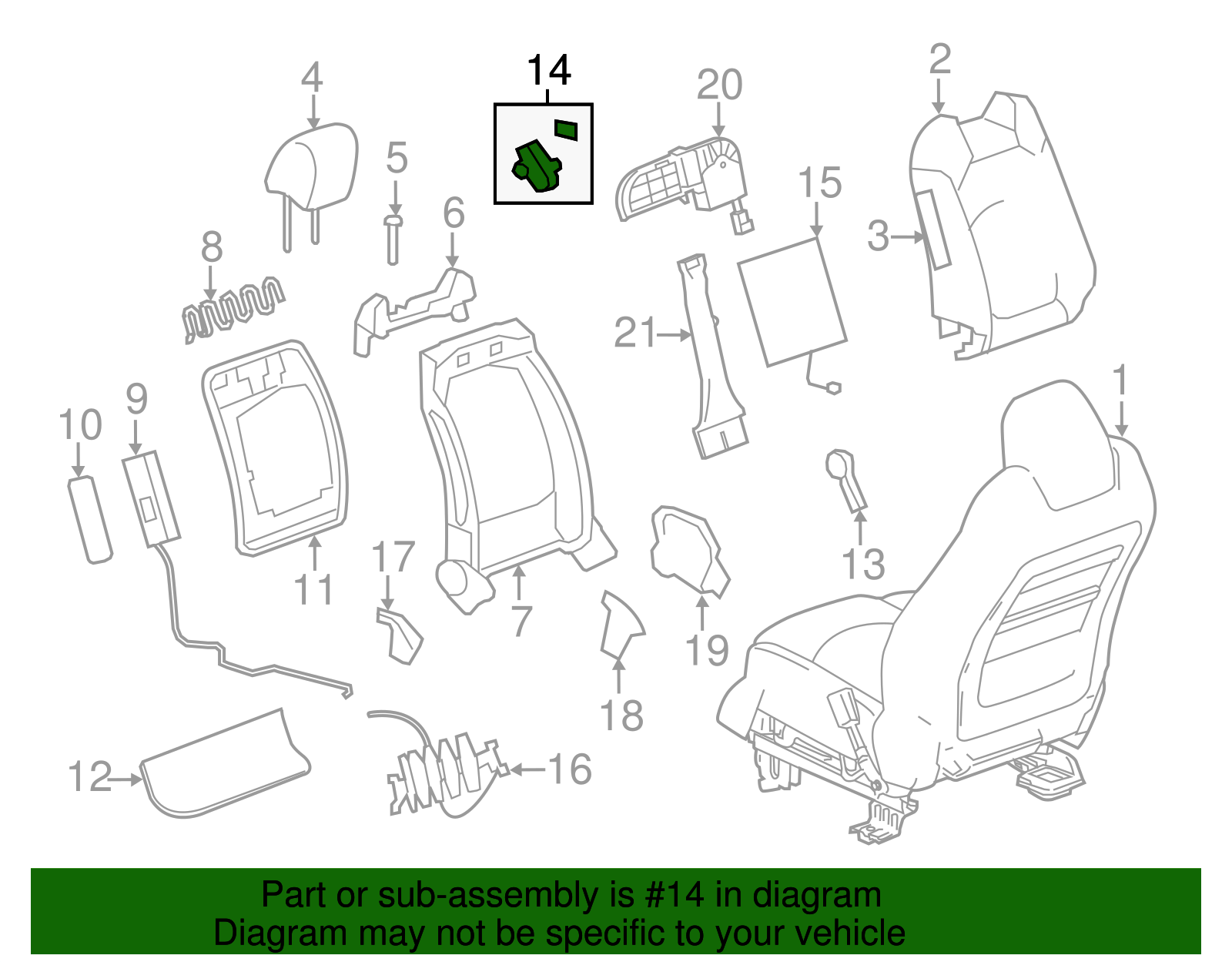 2007-2017 GM Lumbar Adjuster 20766783 | Capital Chevy Parts