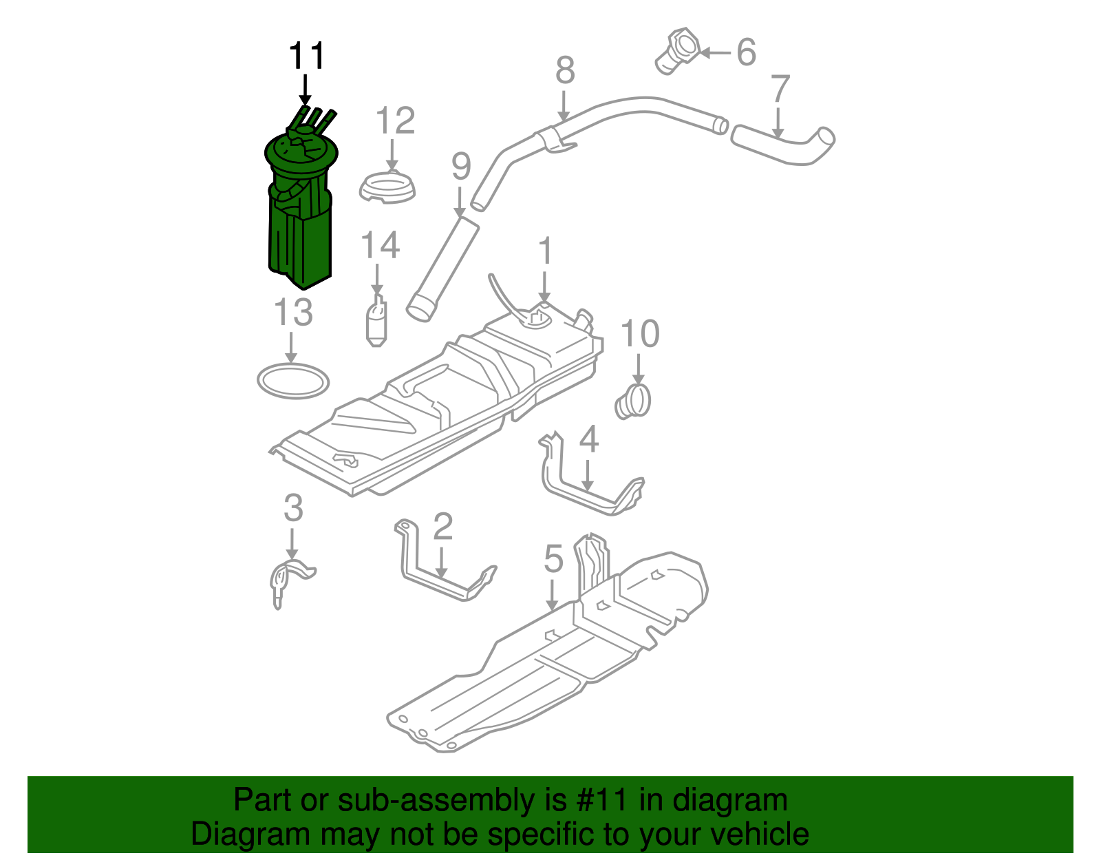 19369939 - 1998-2003 GM - Fuel Pump and Level Sensor Module with Seal ...