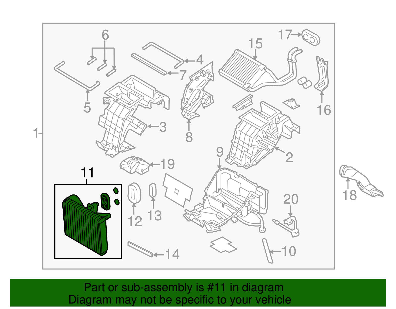2014-2020 Hyundai Evaporator Core 97139-B1000 | OEM Parts Online