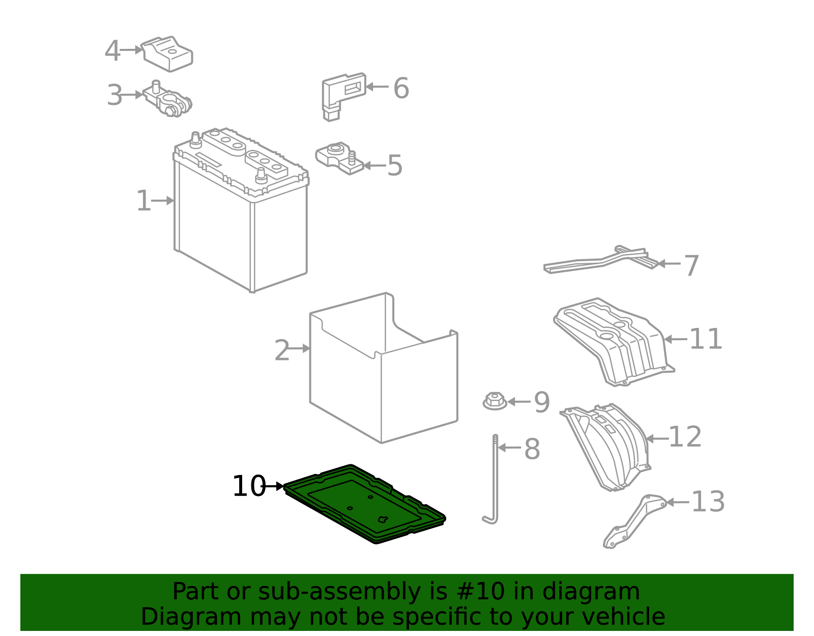Genuine Official Toyota Battery Tray part# 74431-0R040 for 2013-2018 ...