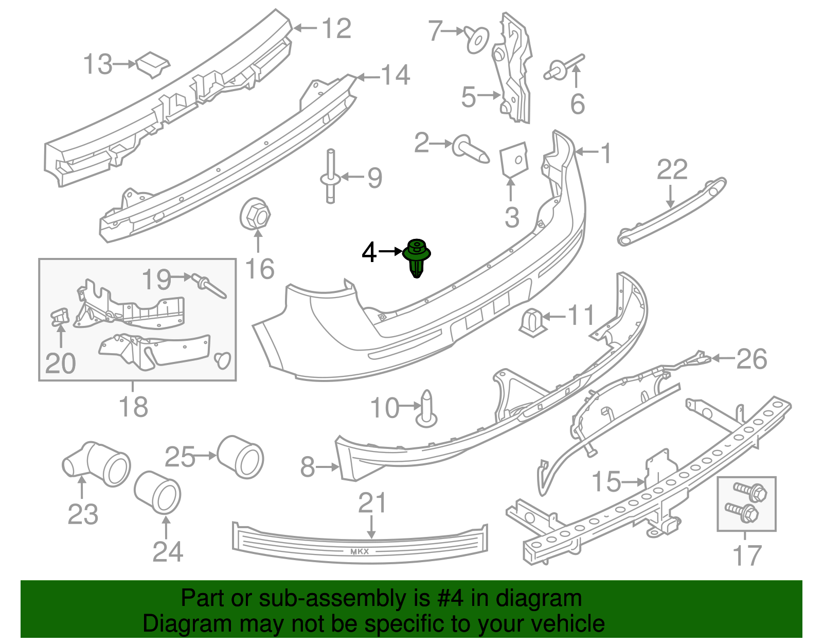 2009-2025 FORD Bumper Cover Rivet W713445S300 | GetOEMParts.com