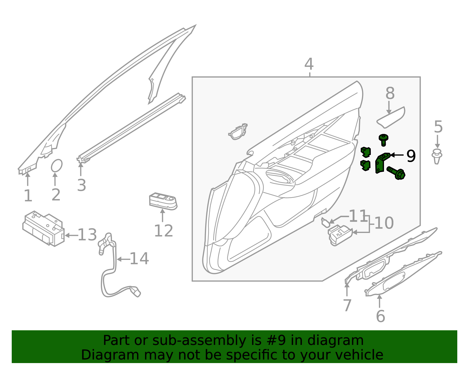 80952-4GA0A - High-Quality Interior Door Pull Handle Support for 2014 ...