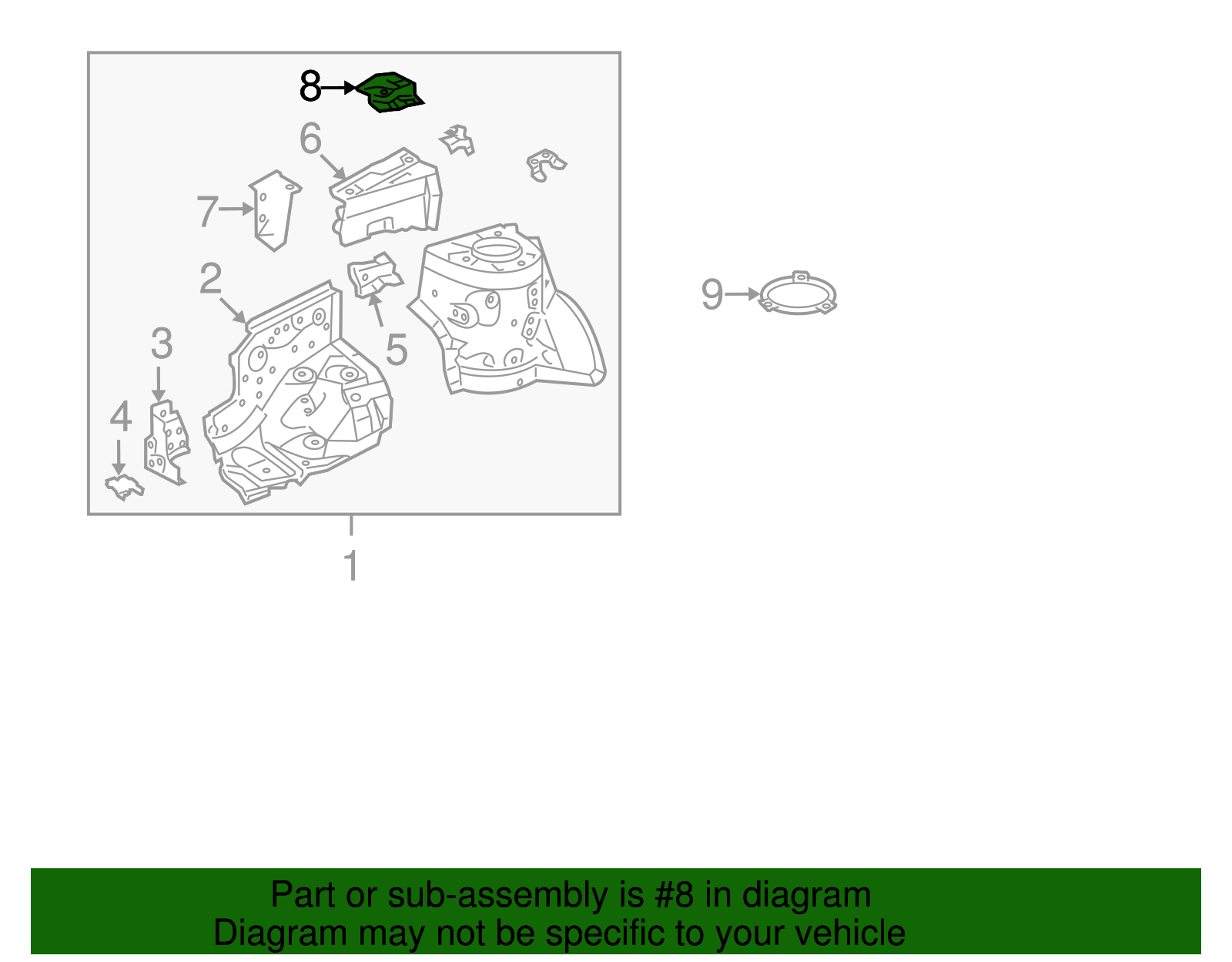 2009-2013 Toyota Corolla Upper Plate 53706-12040 | Toyota Parts Center