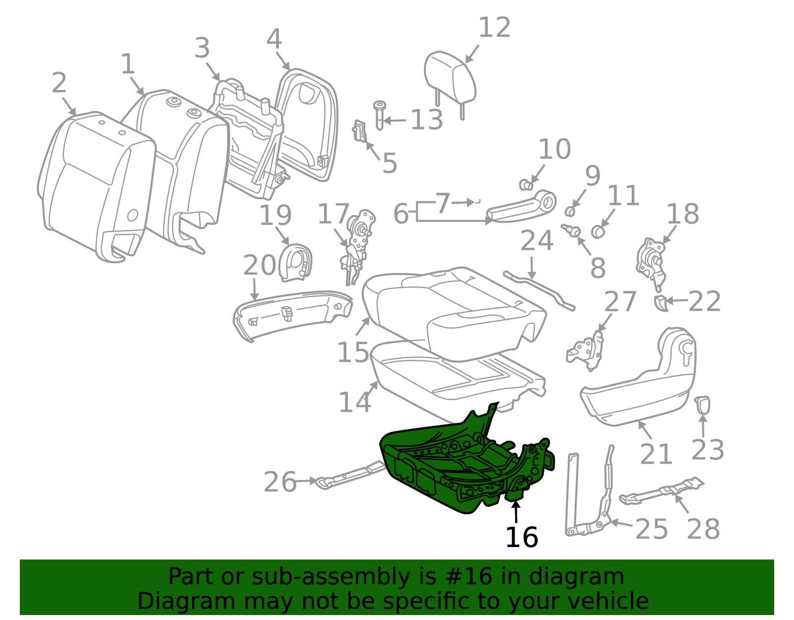 2004-2010 Toyota Sienna Cushion Frame 79102-AE010 | MotorMotor