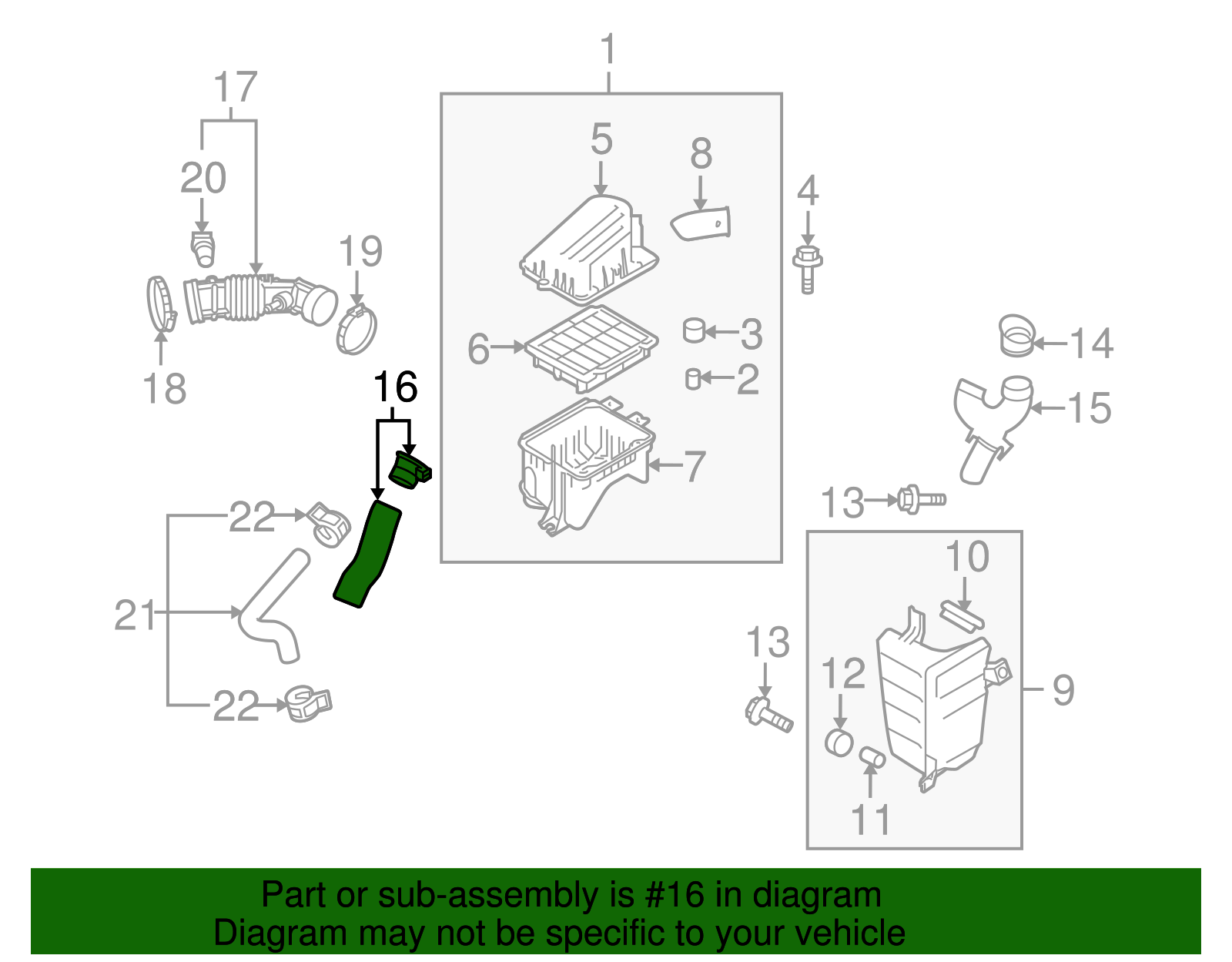 2004-2008 Chevrolet Air Cleaner Duct Hose to Air Injection Pipe ...