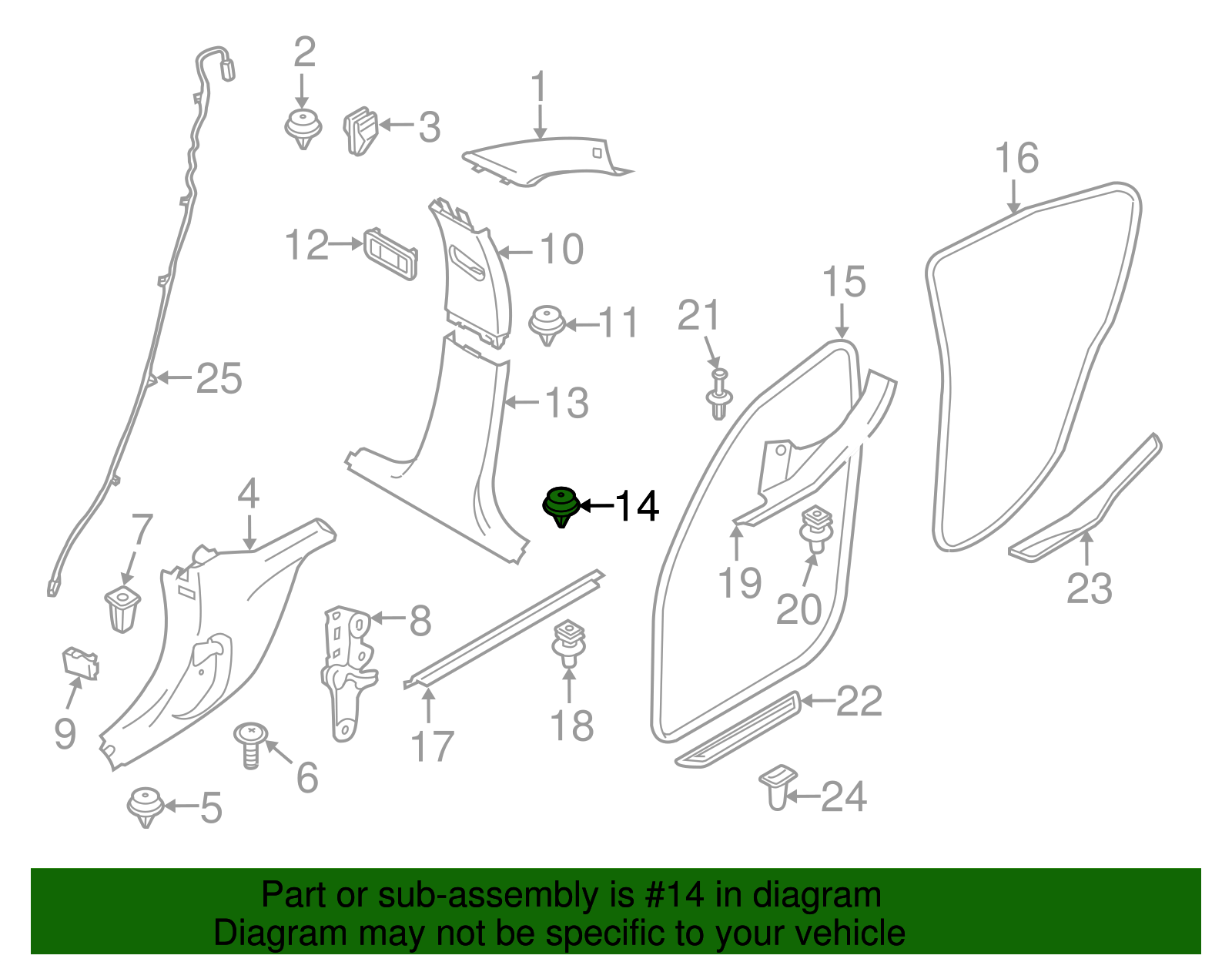 51-43-7-001-491 - Body A-Pillar Trim Panel Clip - 2000-2021 BMW ...