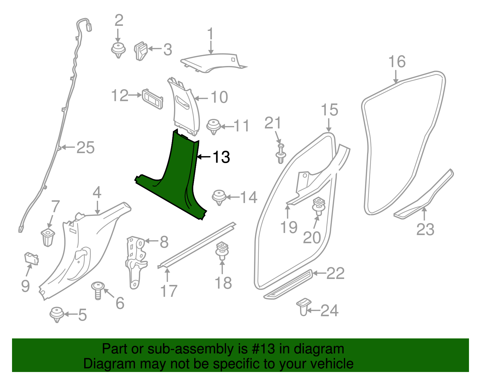 Genuine BMW 51-43-7-288-224 | Lower Center Pillar Trim | FREE Shipping ...
