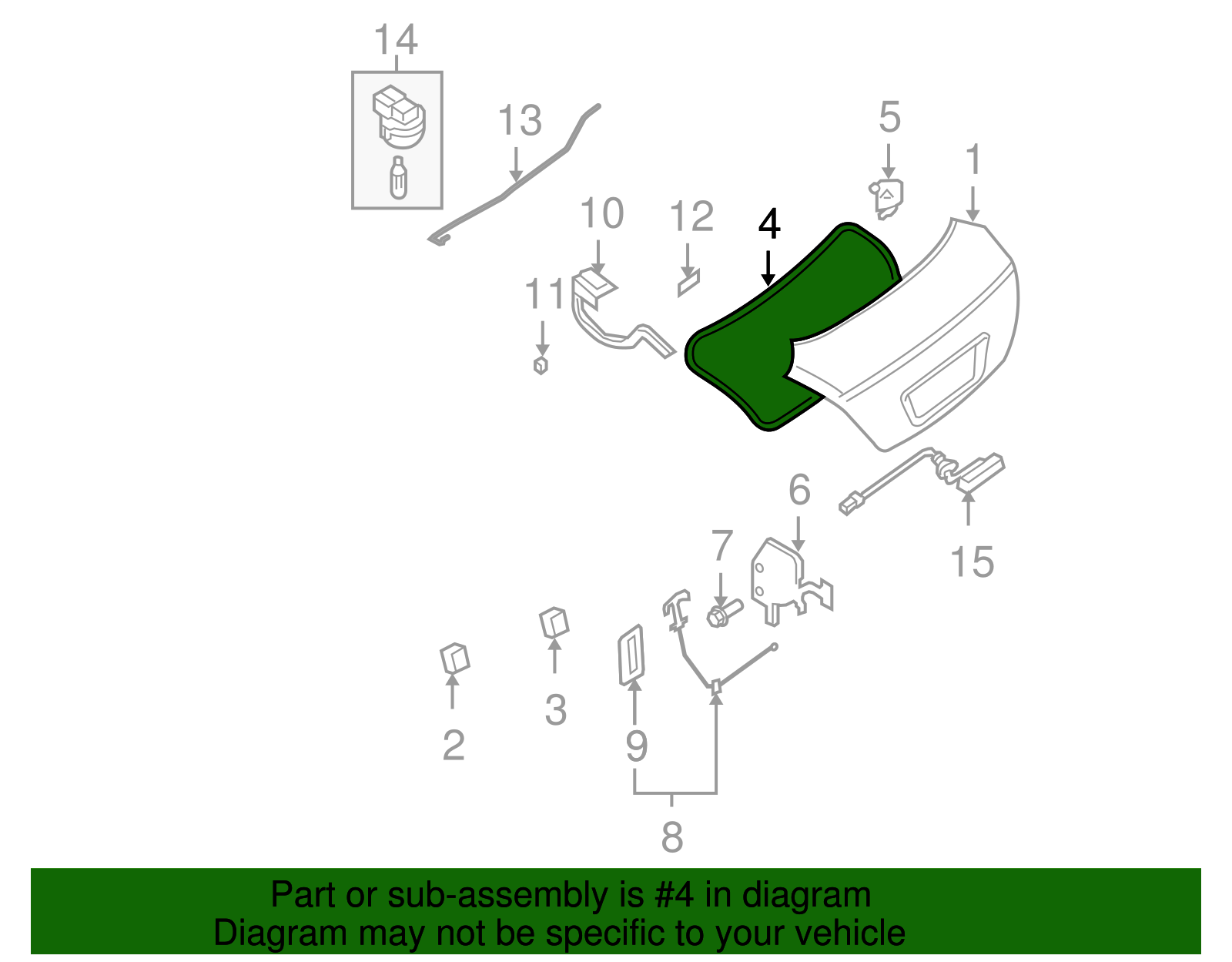 2007-2012 Nissan Altima Weatherstrip 84830-JA000 | Nissan Parts Central