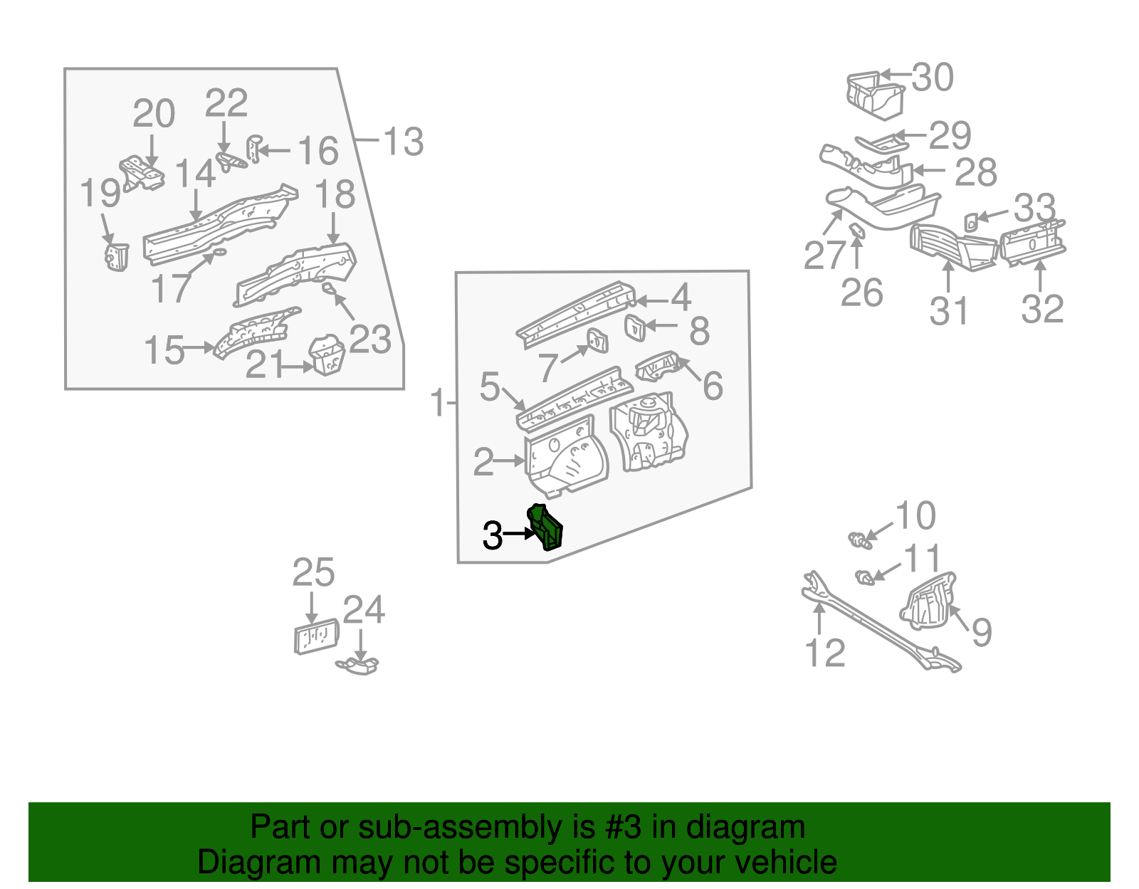 2001-2007 Toyota Highlander Gusset 53738-0E010 | Toyota Parts Center