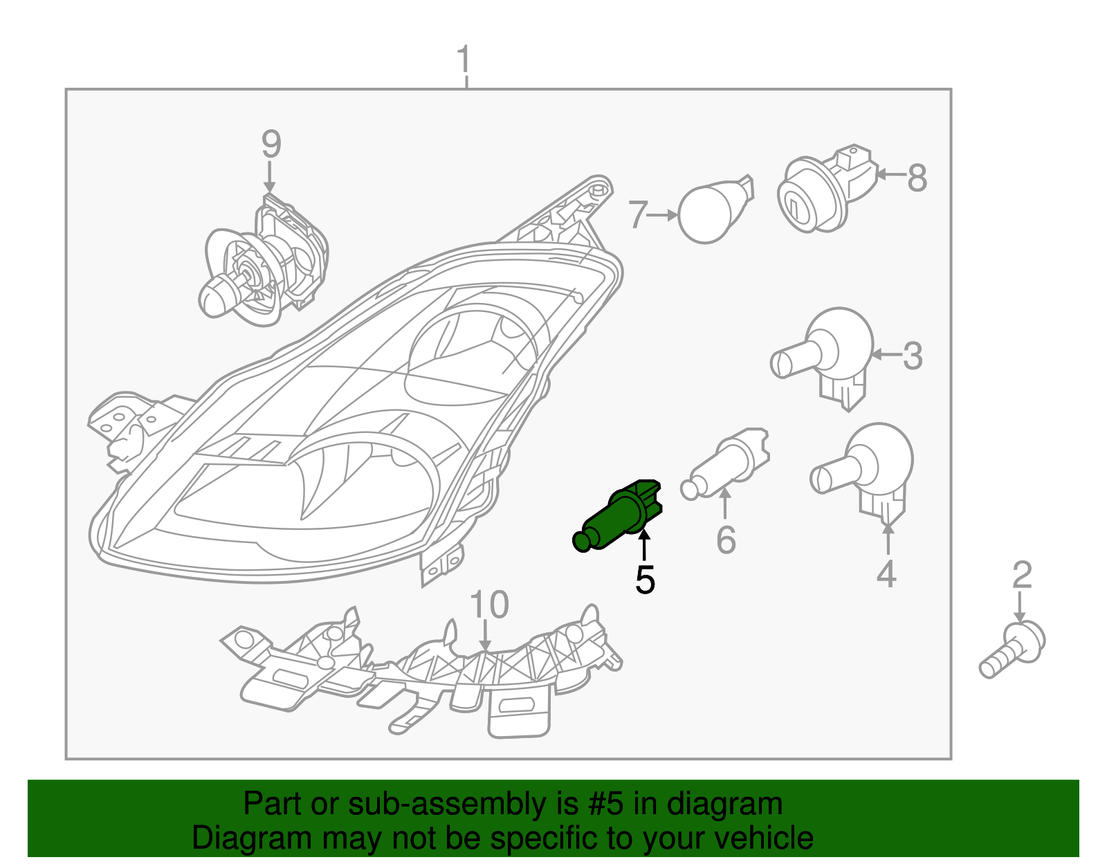 2010-2012 Nissan Altima Bulb 26261-9B90D | TascaParts.com