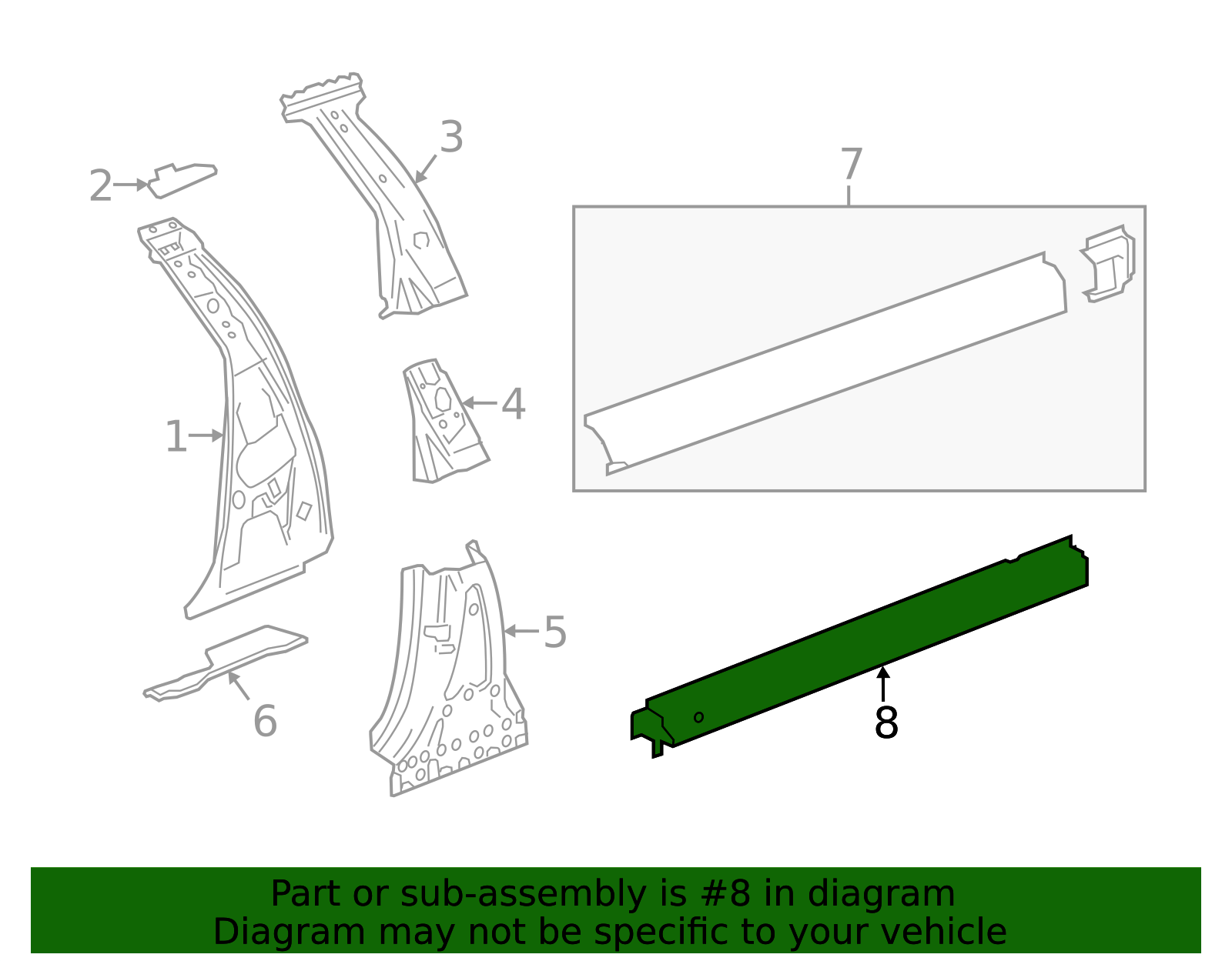 2014-2016 Cadillac ELR Driver Side Rocker Outer Panel Reinforcement ...