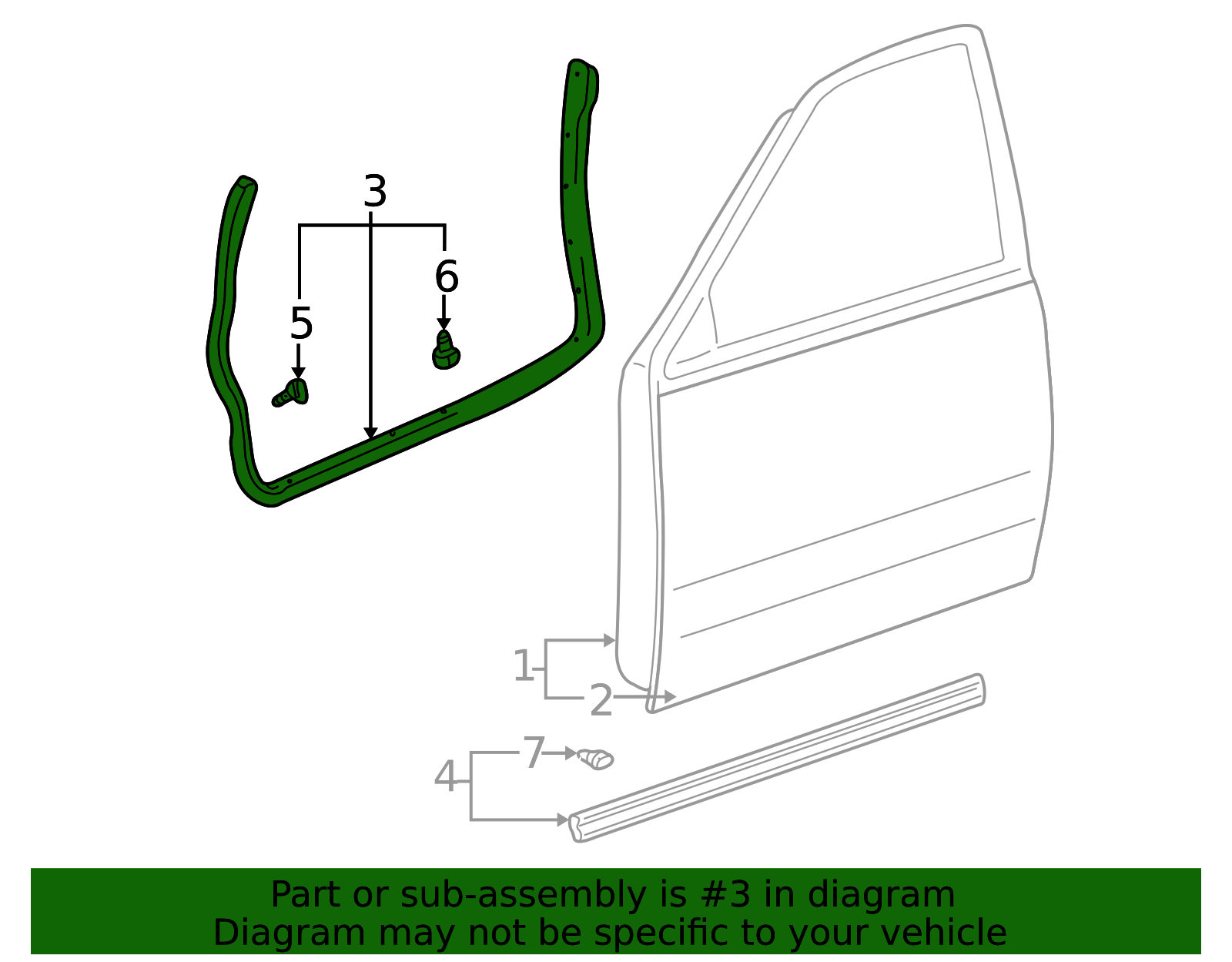 2001-2007 Toyota Door Weather-Strip 67861-0C020 | OEM Parts Online