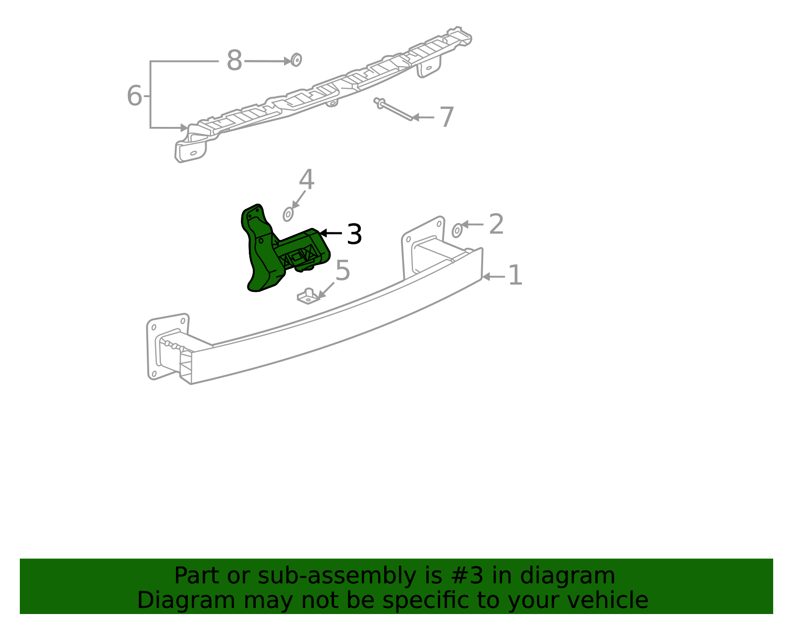 2021-2023 Buick Envision Rear Bumper Lower Fascia Bracket 84909122 ...