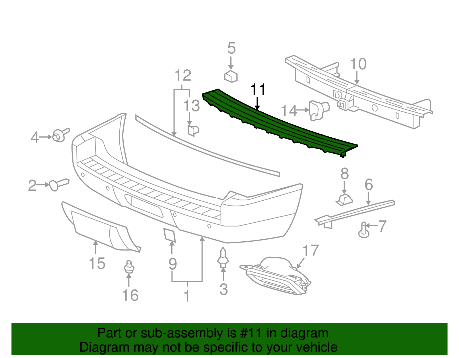 2007-2014 GM Rear Bumper Step Pad 15853597 | Shop Matick Buick GMC