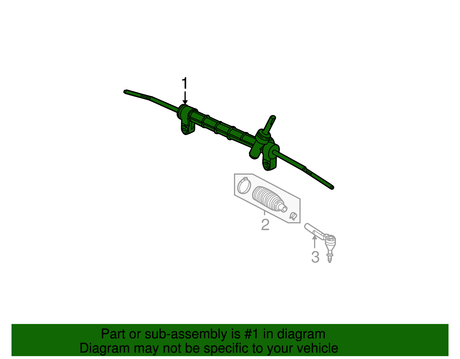 2003-2010 GM Electric Rack and Pinion Gear Assembly with Outer Tie Rod ...