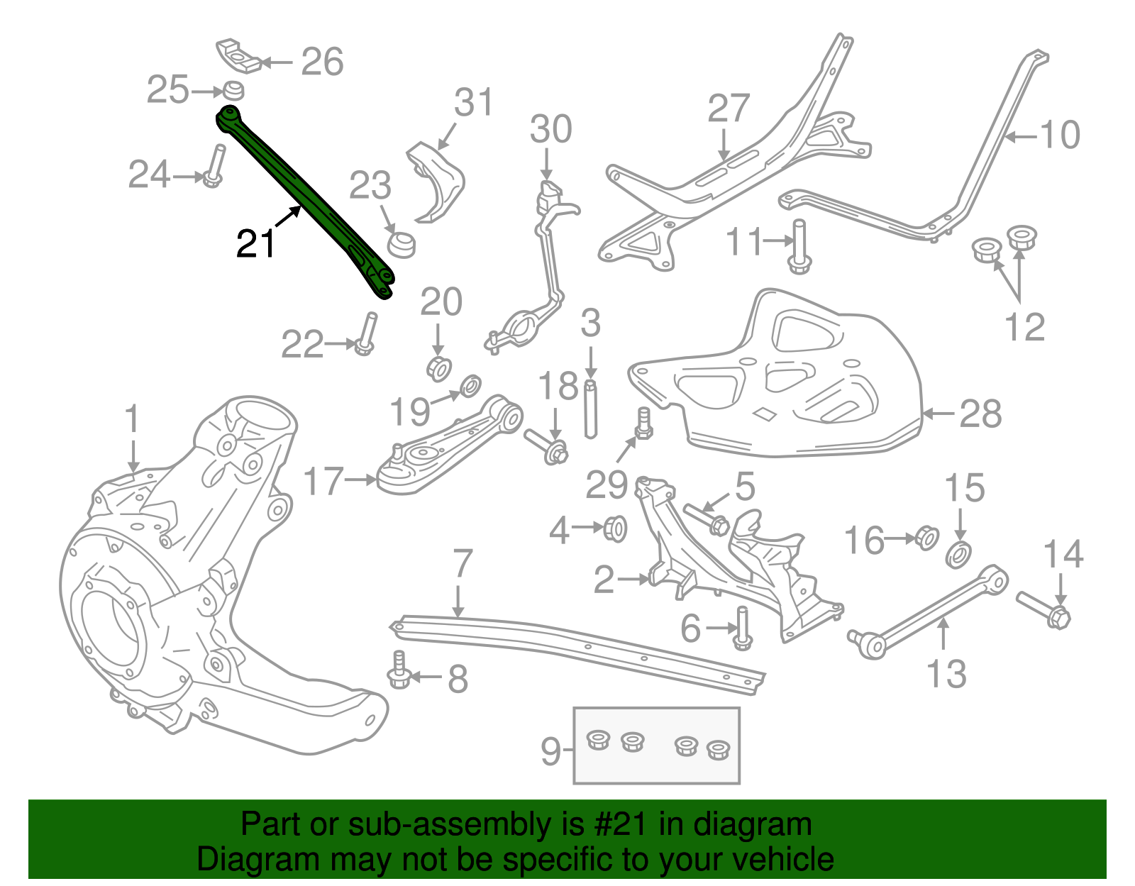 2013-2024 Porsche Ft Lateral Rod 981-331-043-03 | Gaudin Porsche Parts