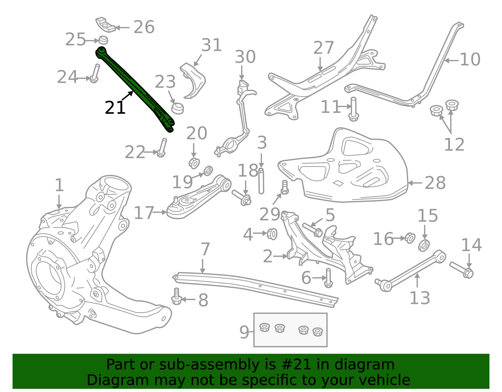 2013-2025 Porsche Ft Lateral Rod 981-331-043-03 | Gaudin Porsche Parts