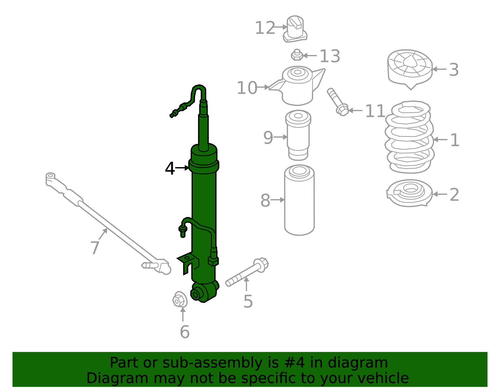 Genuine Audi 8W0-412-019-C | Suspension Shock Absorber | FREE Shipping ...