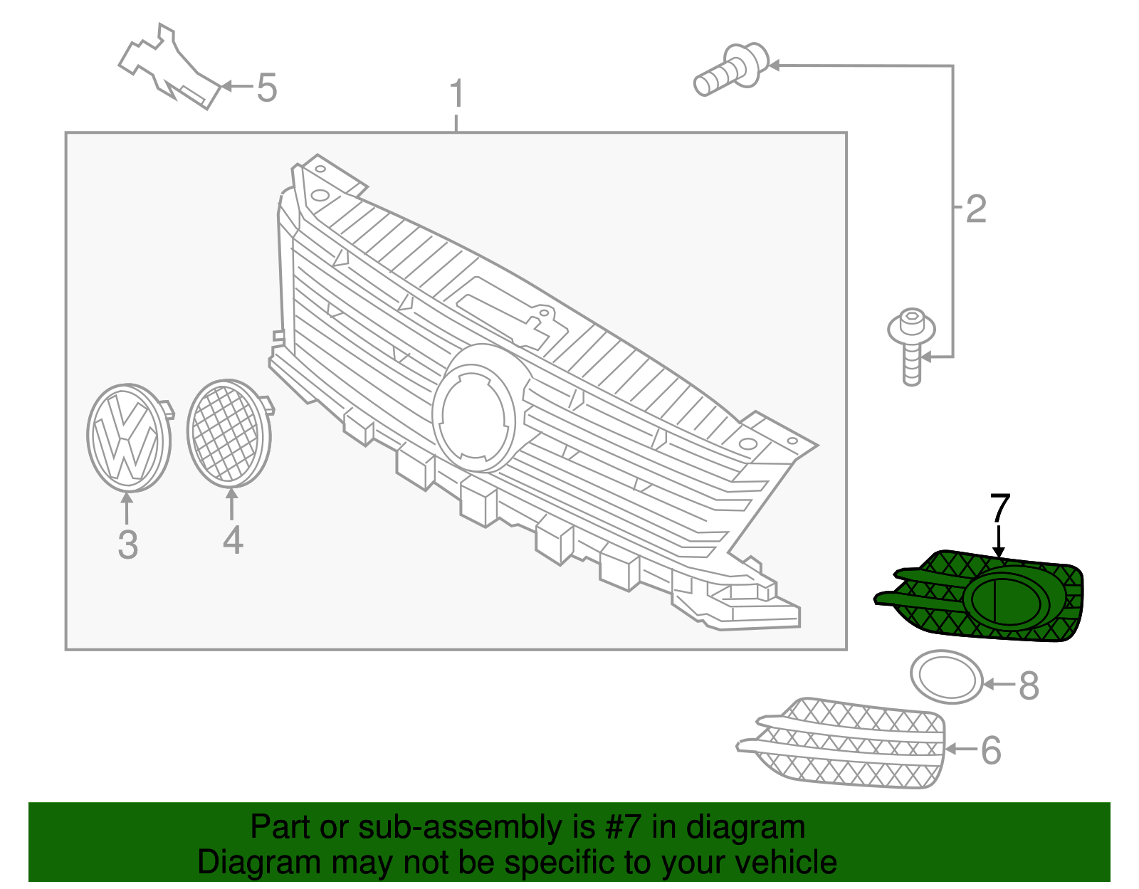 2012-2016 Volkswagen Tiguan Outer Grille 5N0-853-665-G-9B9 | vwpartscenter