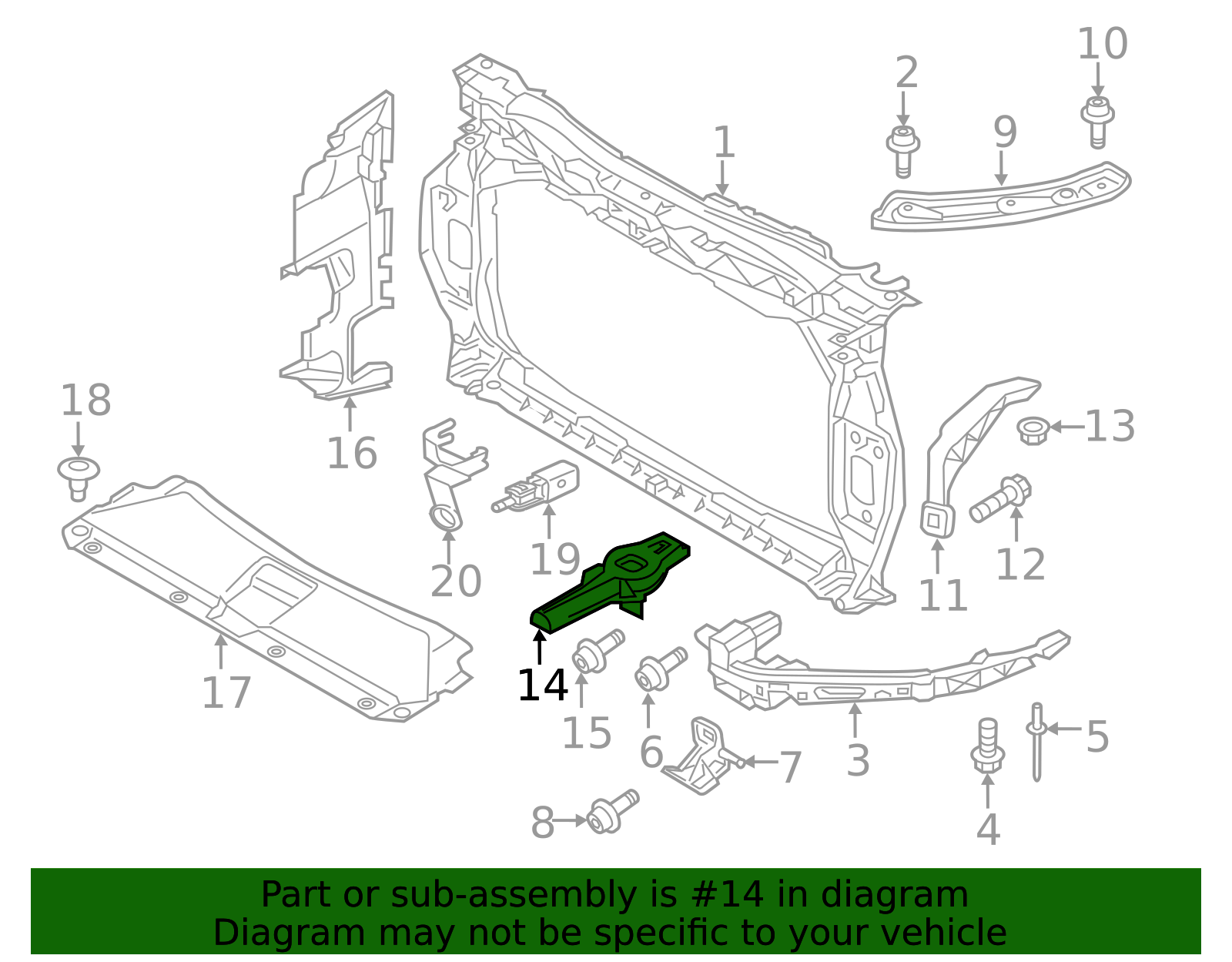 8K0-805-201-A - Mount Bracket 2015-2018 Audi | Audi OEM Parts Guy
