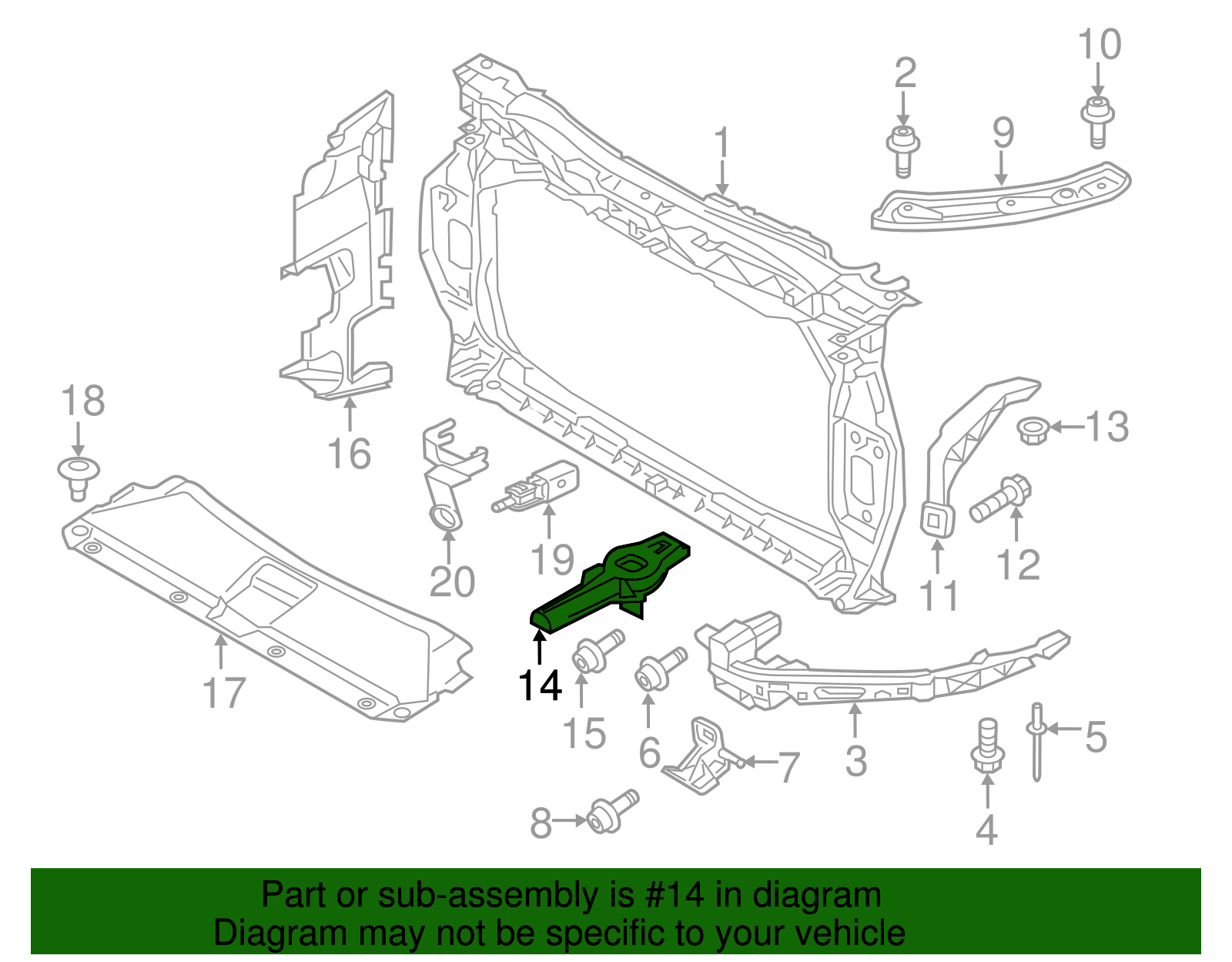 2015-2018 Audi Mount Bracket 8K0-805-201-A | Audi USA Parts