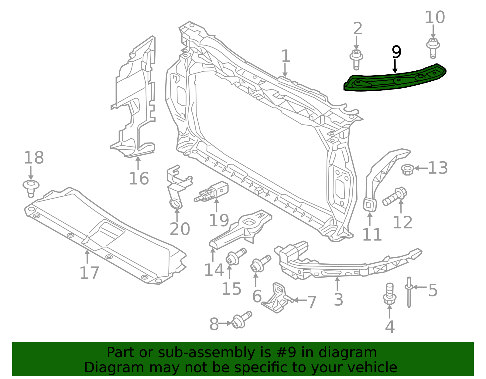 8U0-805-931 - High-Quality Radiator Support Bracket for 2015-2018 Audi ...