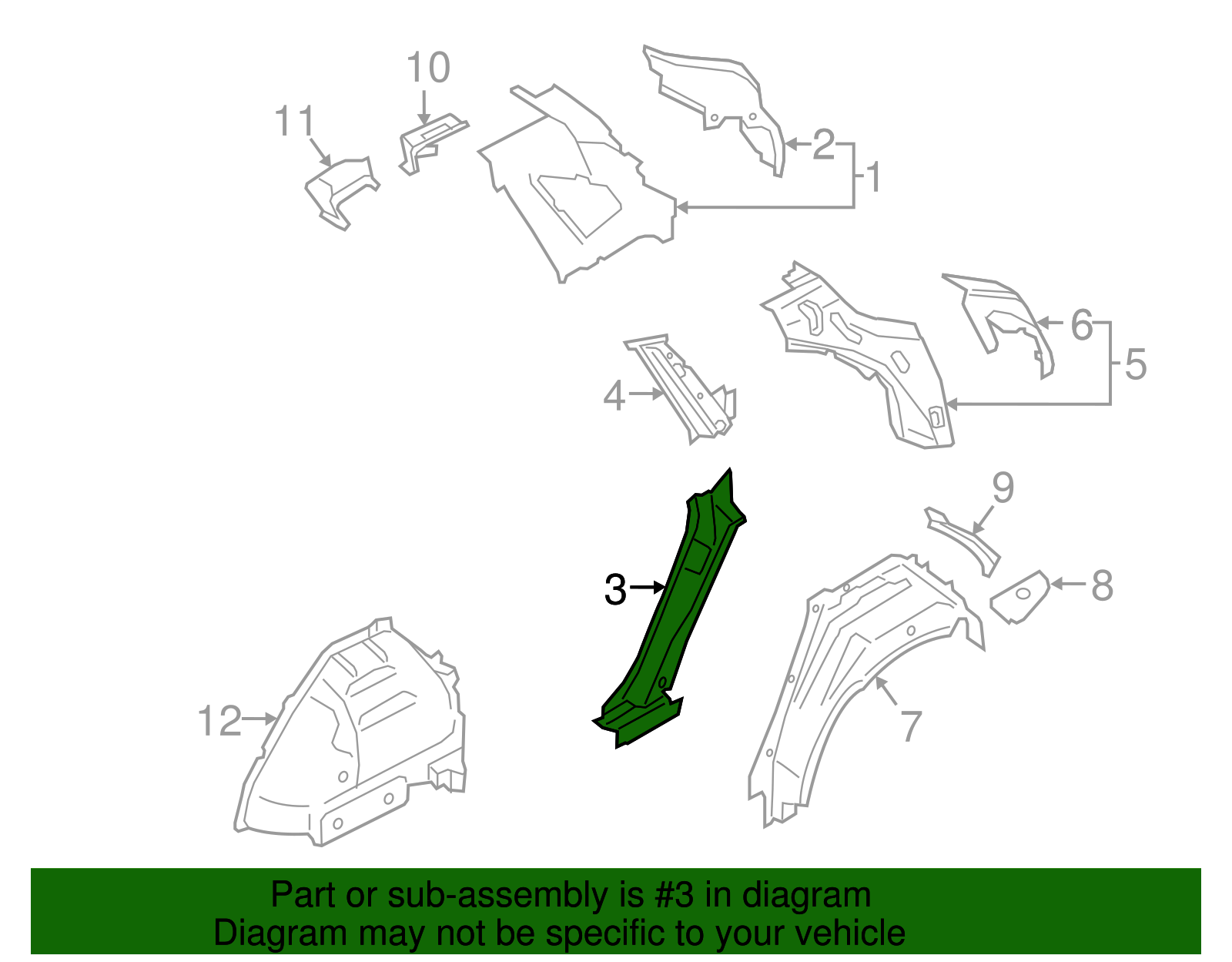 2015-2025 Porsche Macan Lower Pillar Reinforced 95B-809-262-AY-GRV ...