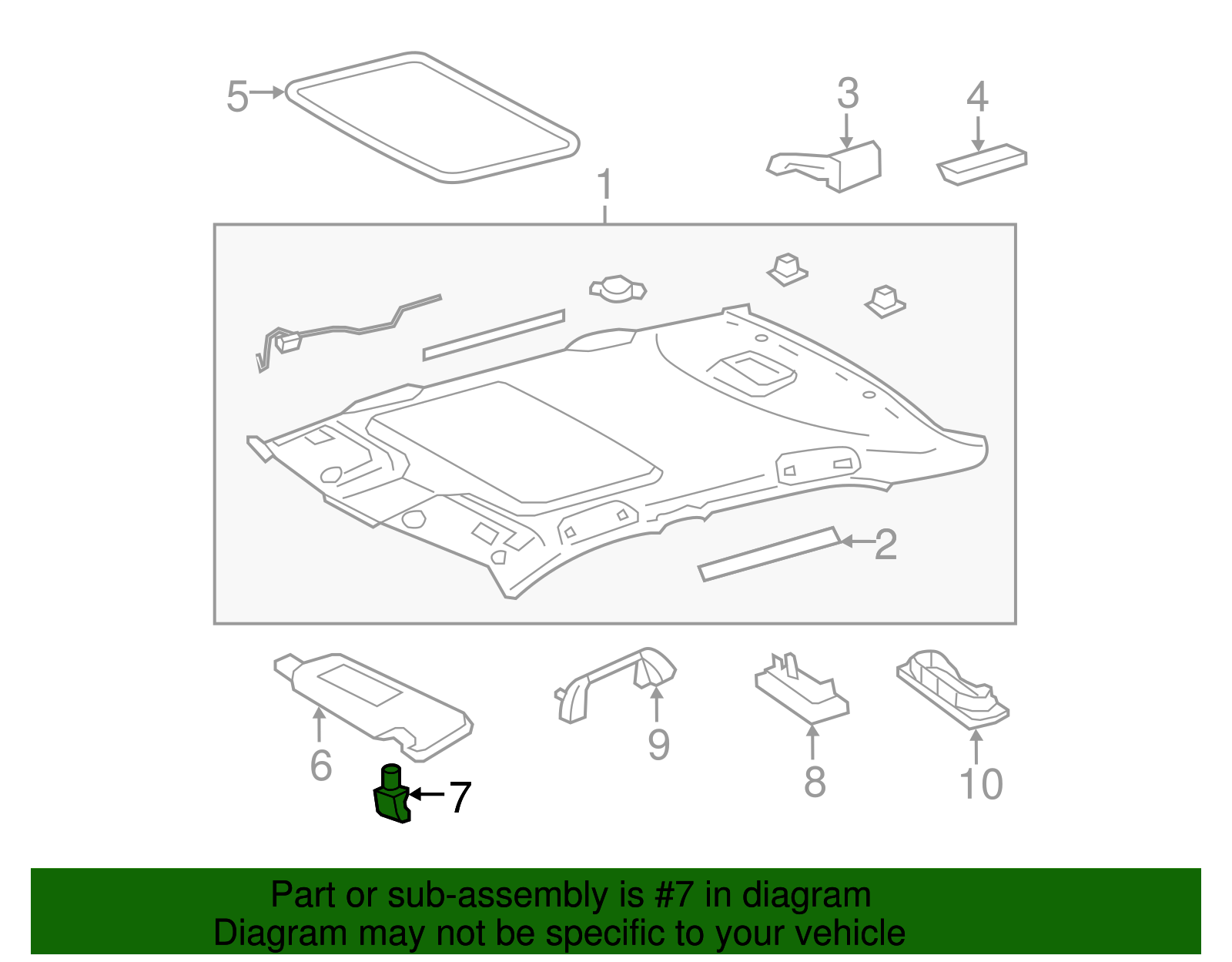 74348-33040-B0 - Sun Visor Holder - 2007-2019 Toyota | Nucar Toyota Parts