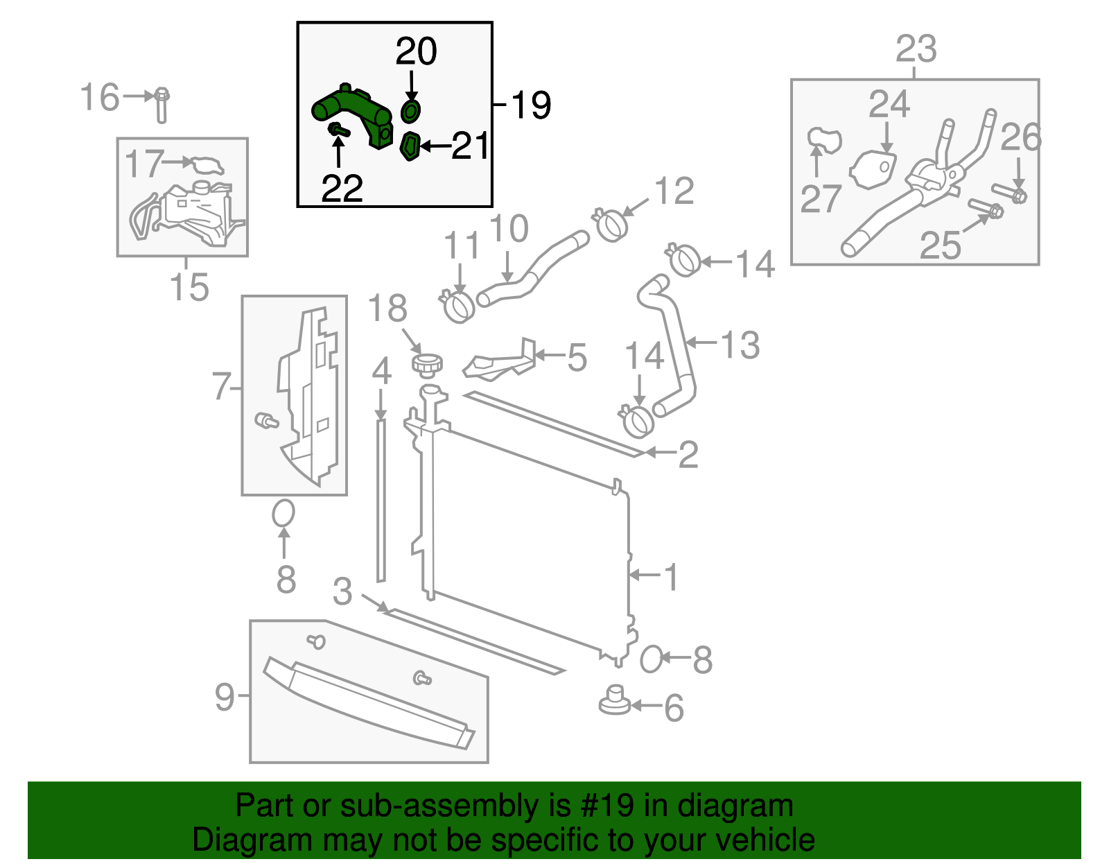 2004-2017 GM Water Outlet 19434286 | Courtesy Parts