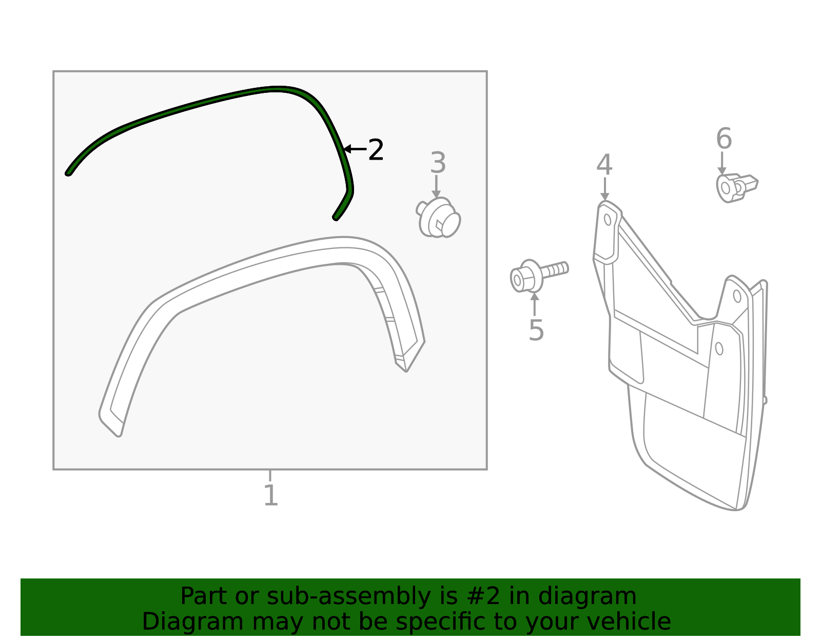 2022-2026 Toyota Wheel Opening Molding Seal 53851-0C080 | Toyota Parts ...