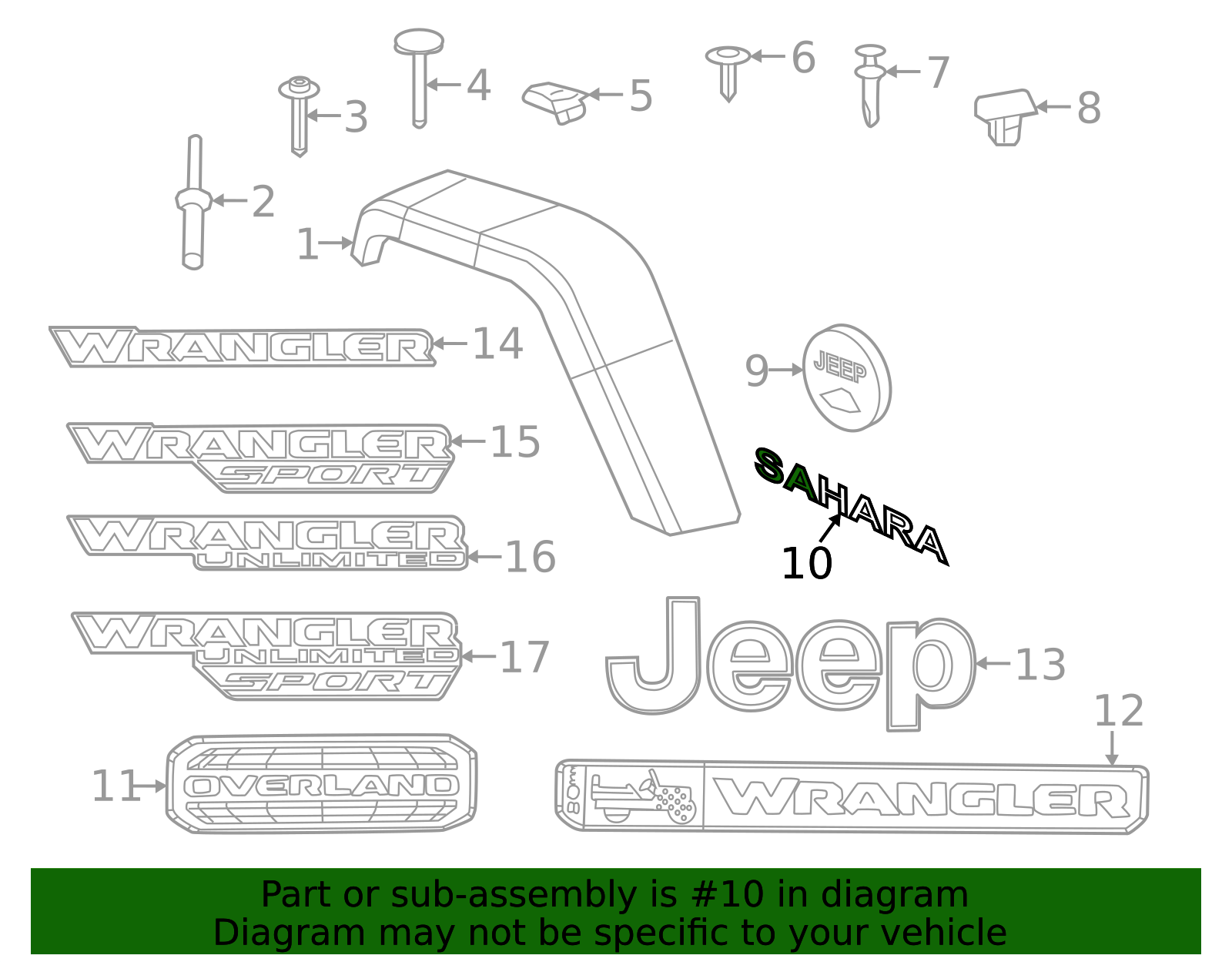 68271455AE - Front Door Nameplate | Mopar Parts Canada