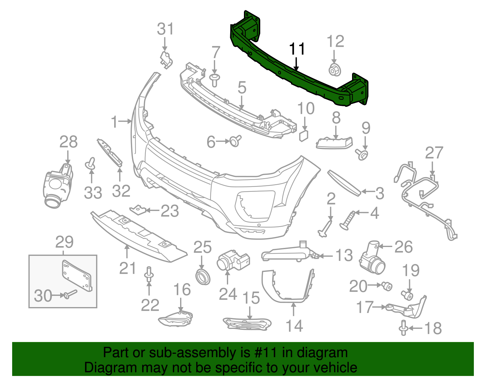 LR055992 - Impact Bar - 2012-2019 Land Rover Range Rover Evoque | Land ...