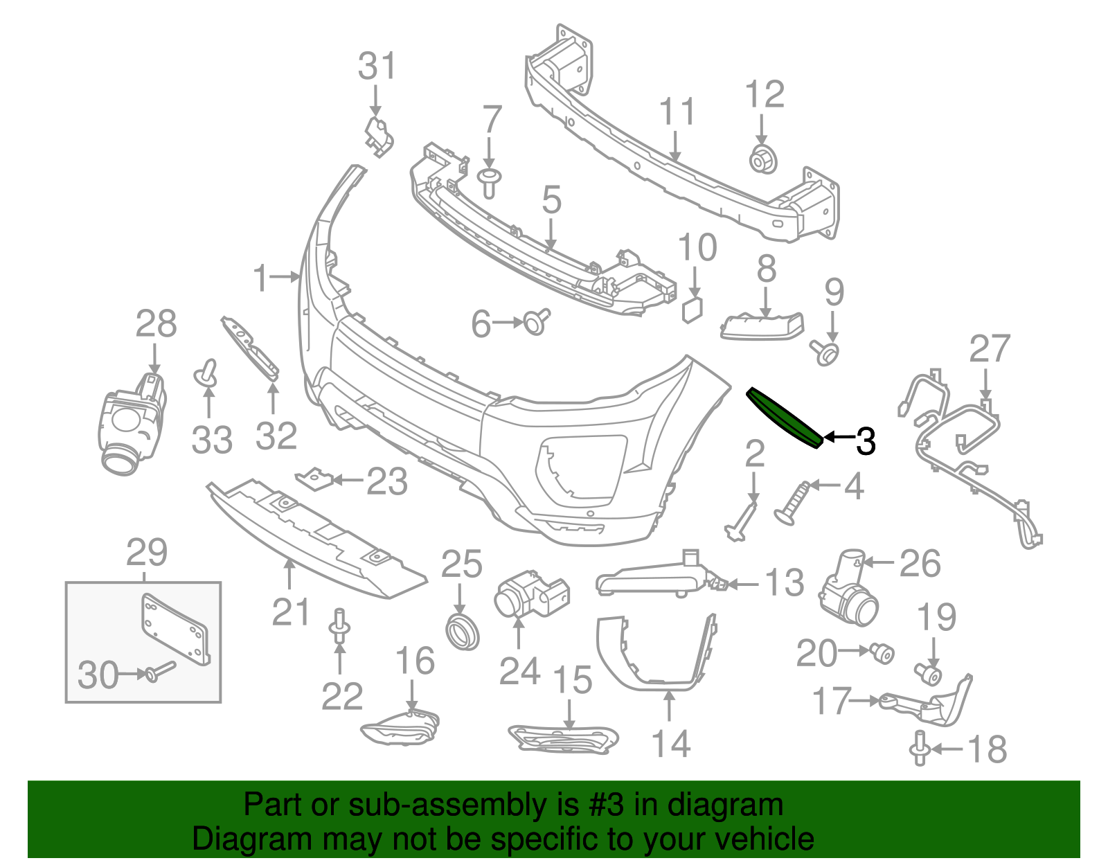 2012-2019 Land Rover Range Rover Evoque Side Retainer LR034210 ...