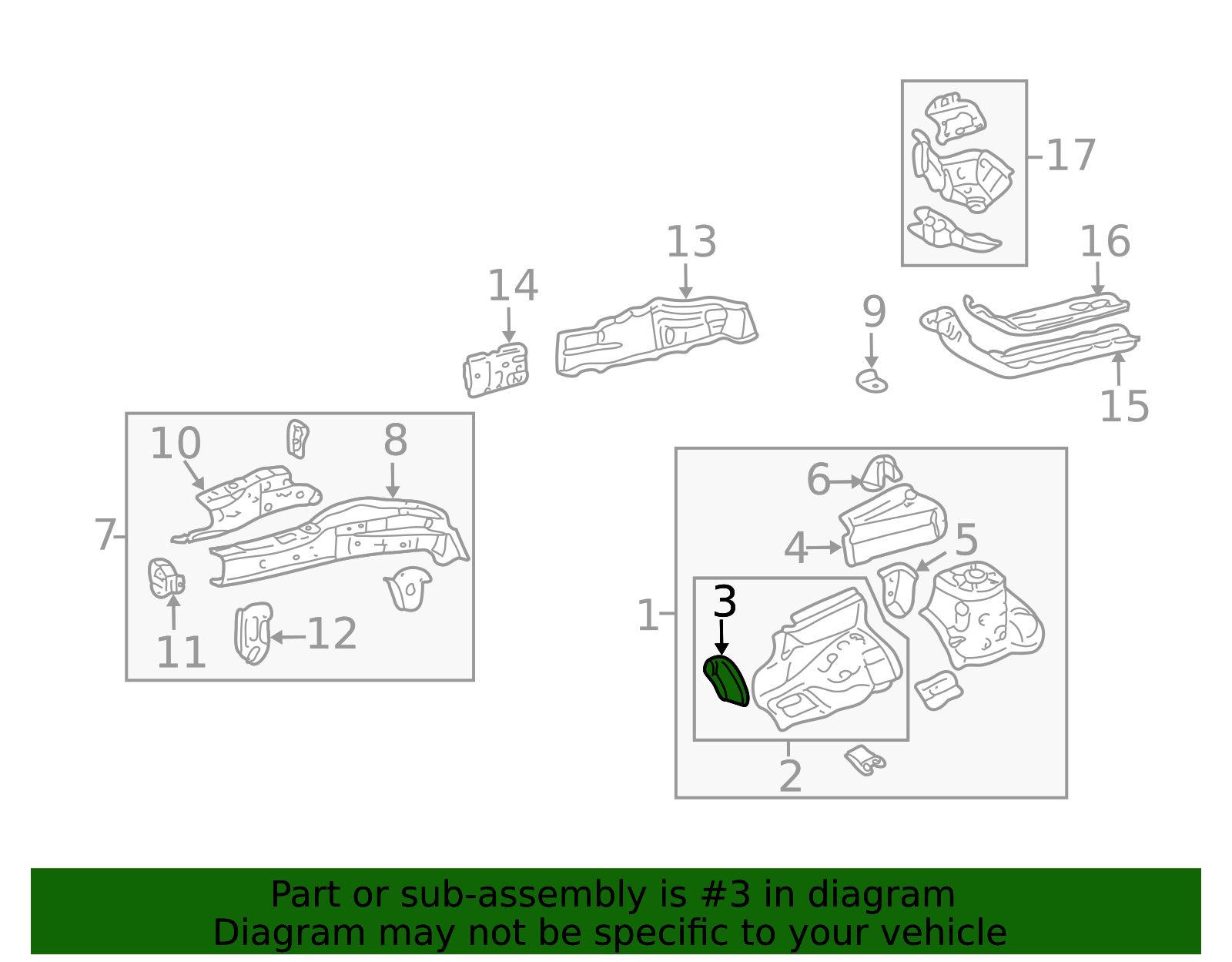 2003-2008 Toyota Fender Apron Extension 53814-02020 | Toyota Parts Center