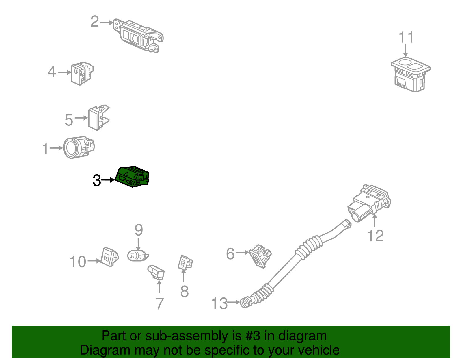 2018-2022 Honda Accord Hazard Switch 35510-TVA-A02 | Honda Factory Parts
